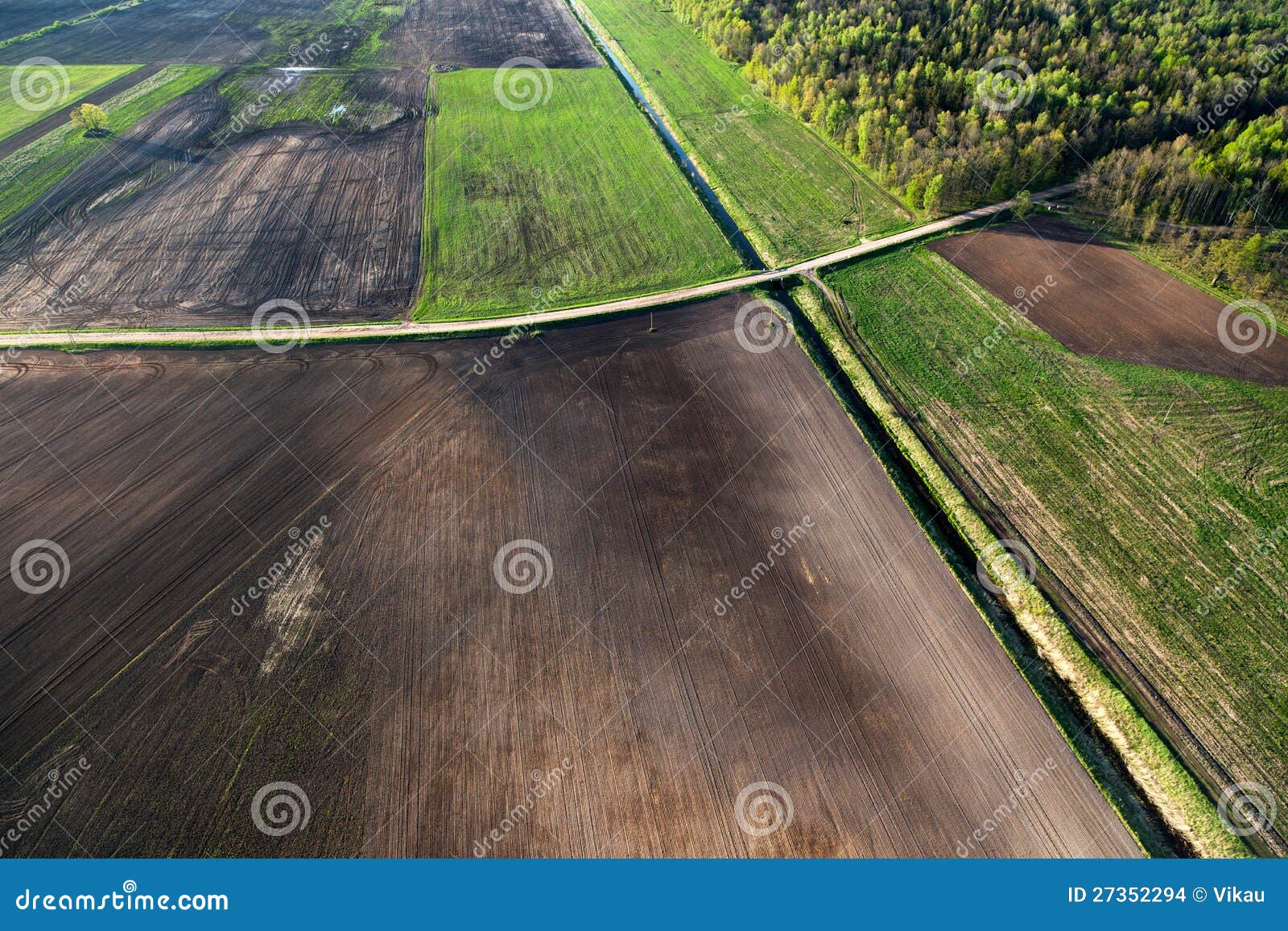 Aerial View of Lithuanian Countryside at Spring Stock Photo - Image of ...