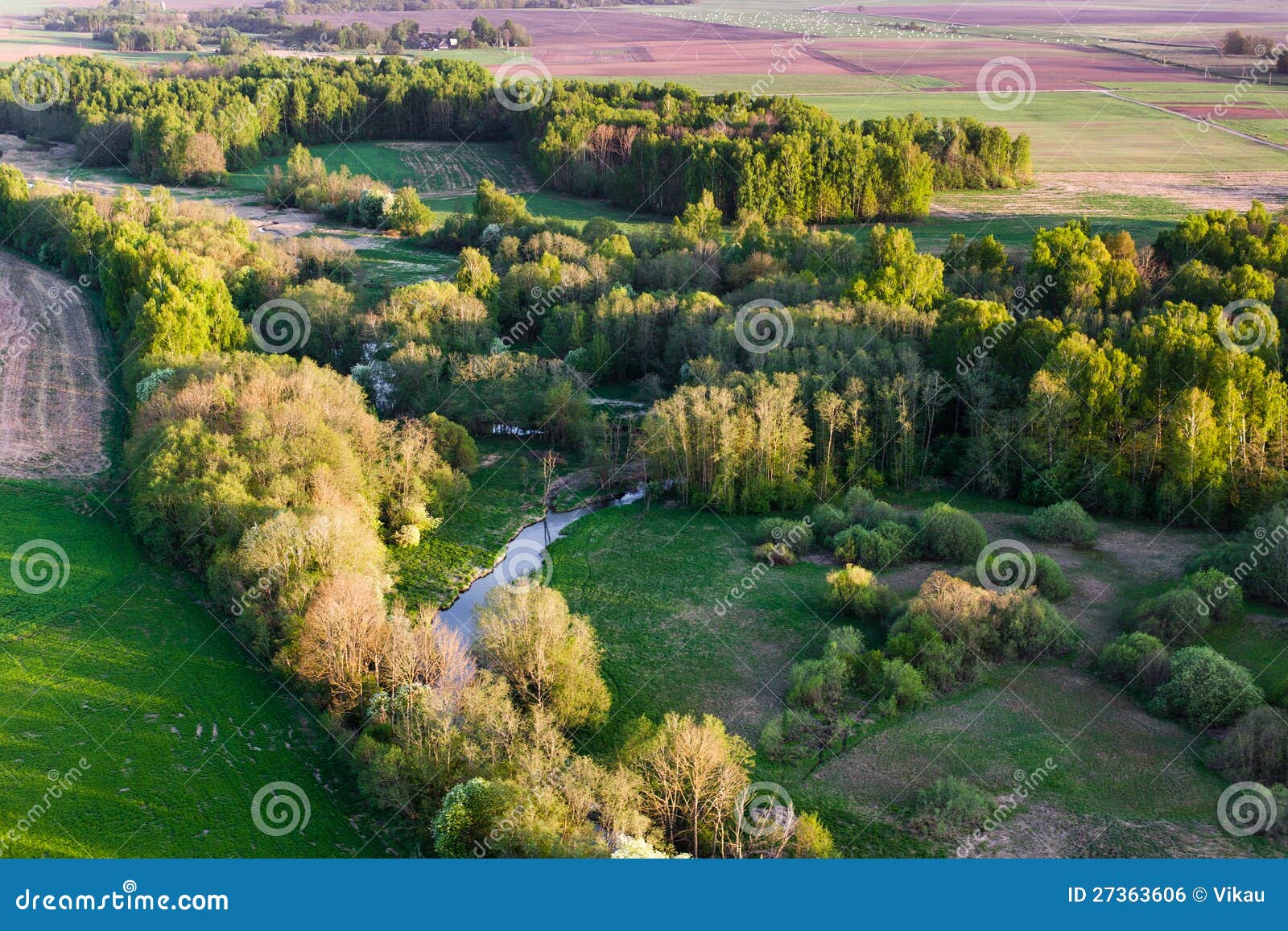 Aerial View of Lithuanian Countryside at Spring Stock Photo - Image of ...