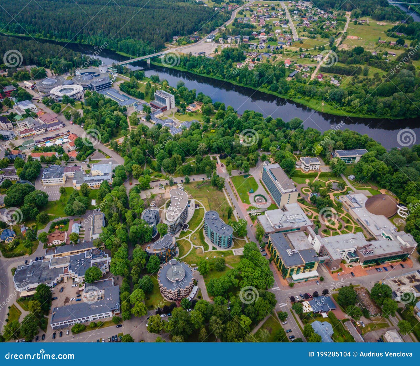 Aerial View of Lithuanian Resort Druskininkai Stock Photo - Image of ...