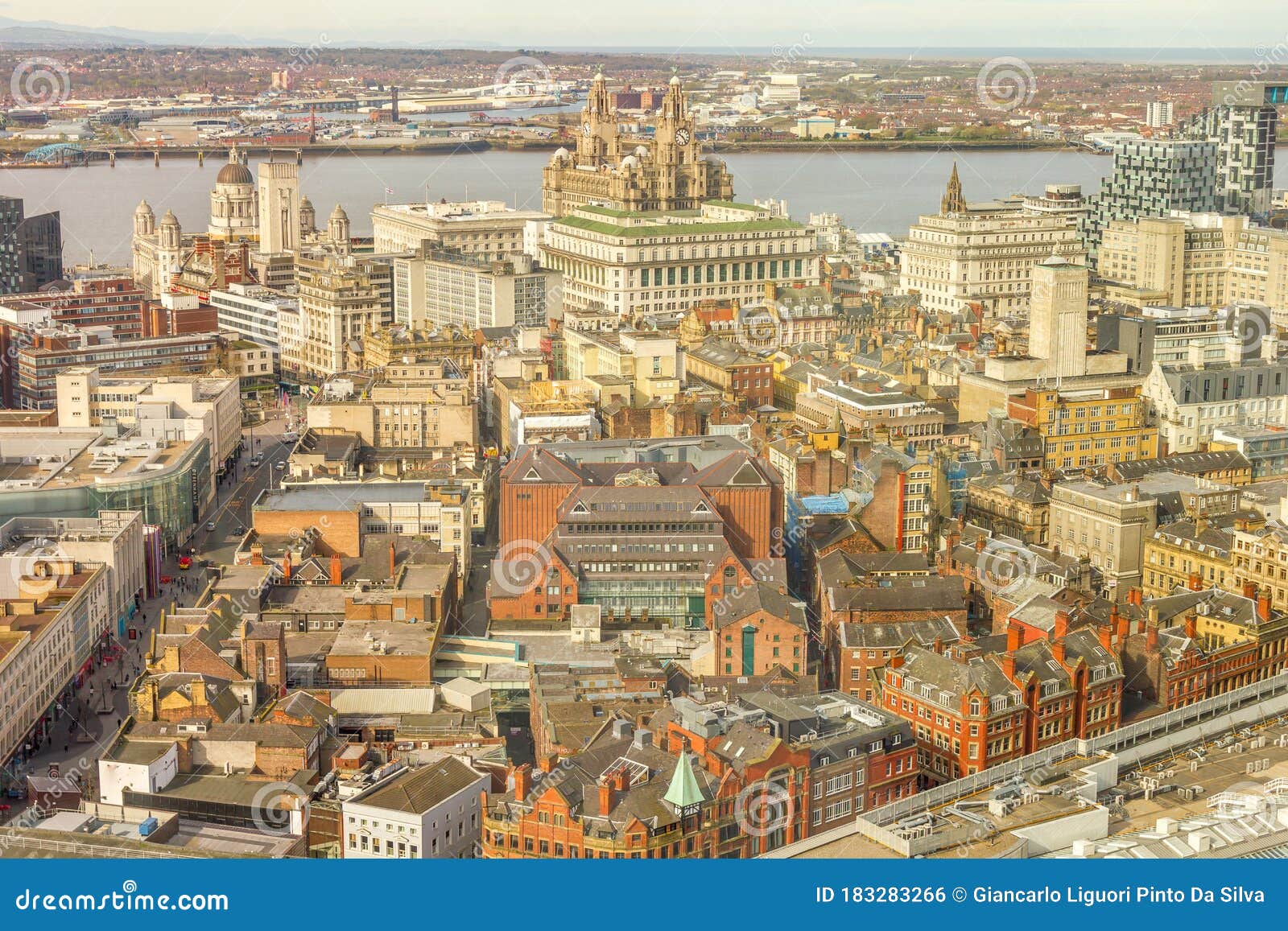 Aerial View of Liverpool, England Stock Photo - Image of kingdom, pier ...