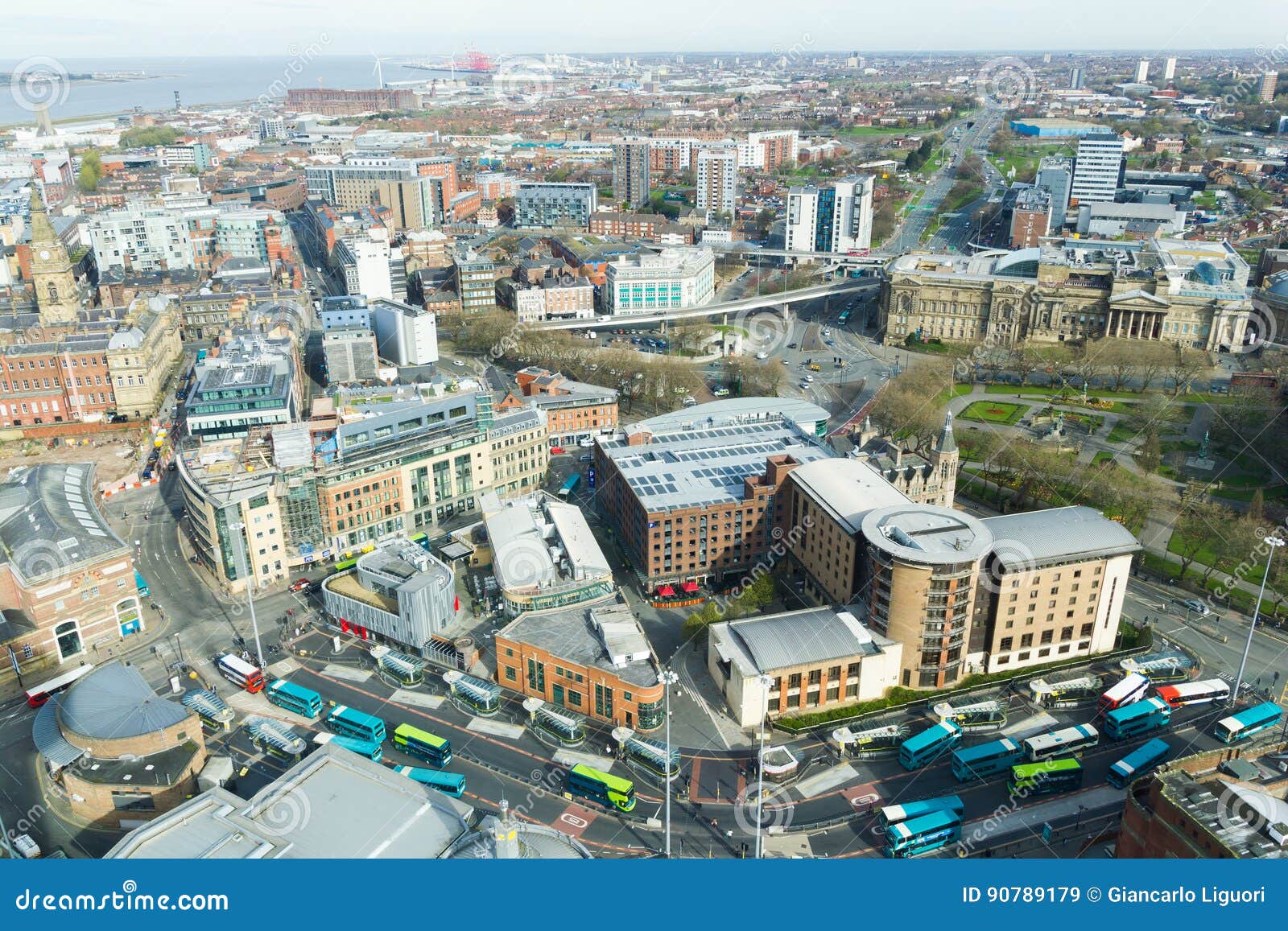Aerial View of Liverpool, England Stock Image - Image of cityscape ...