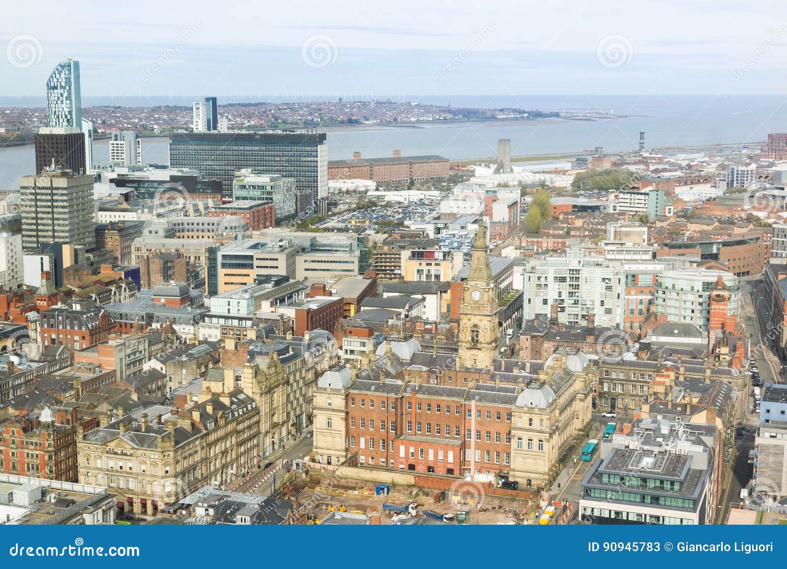 Aerial View of Liverpool, England Stock Image - Image of europe ...