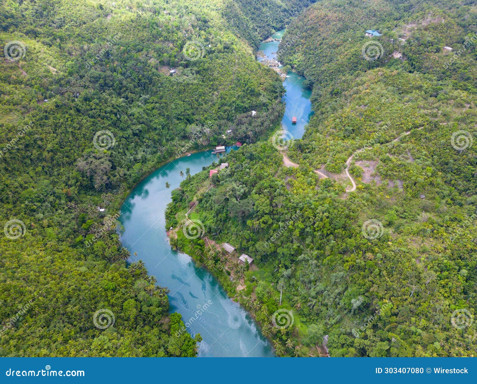 Aerial View of Loboc River, Bohol in the Philippines Stock Photo ...