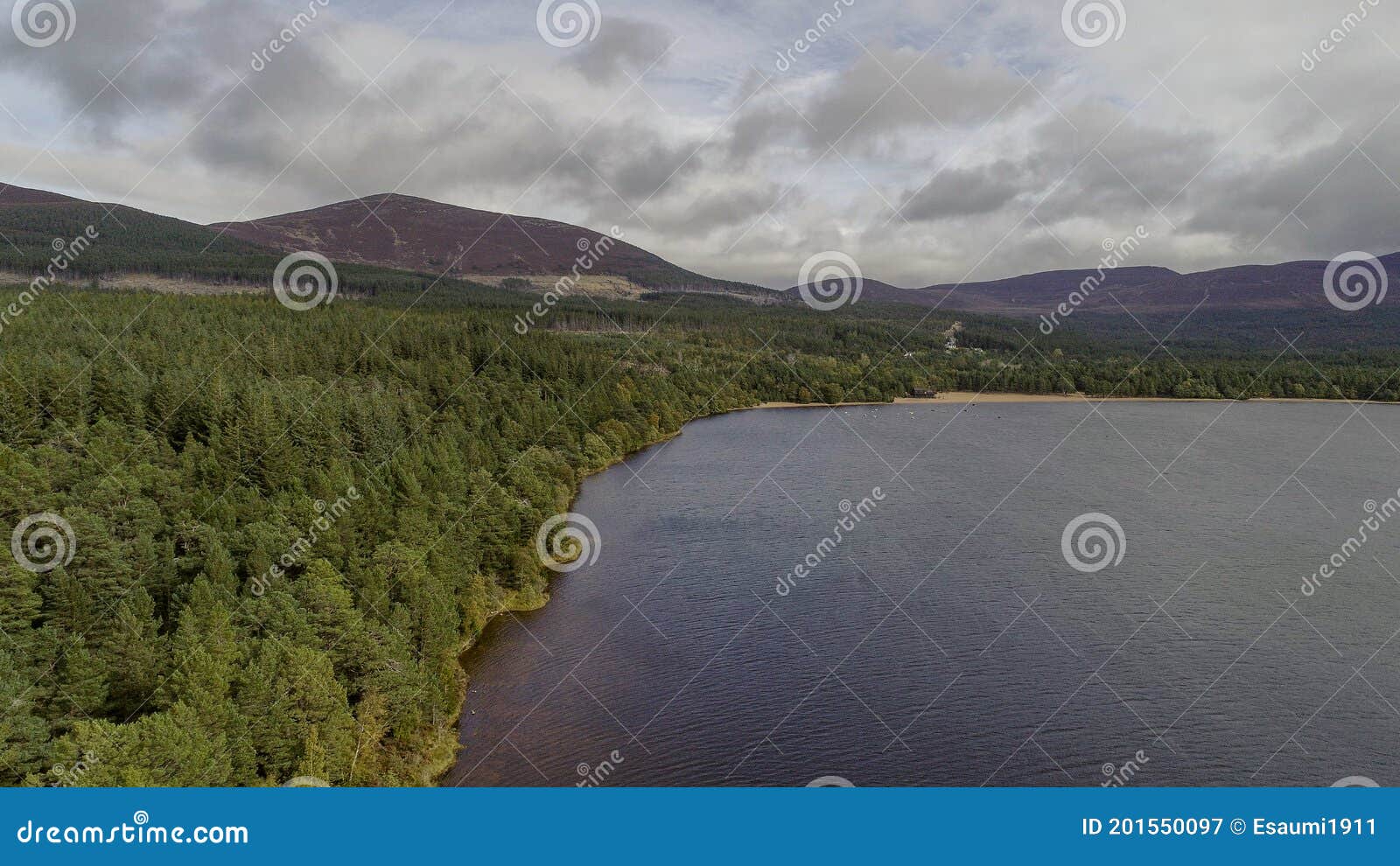 Aerial view of Loch Moy stock image. Image of natural - 201550097