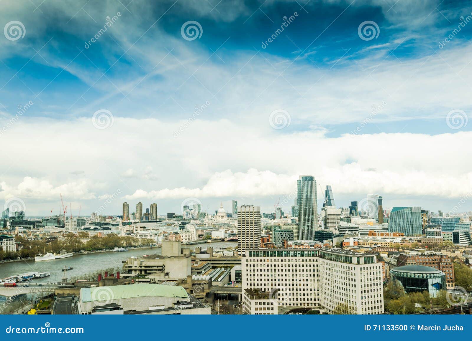 Aerial view of London stock photo. Image of landmark - 71133500