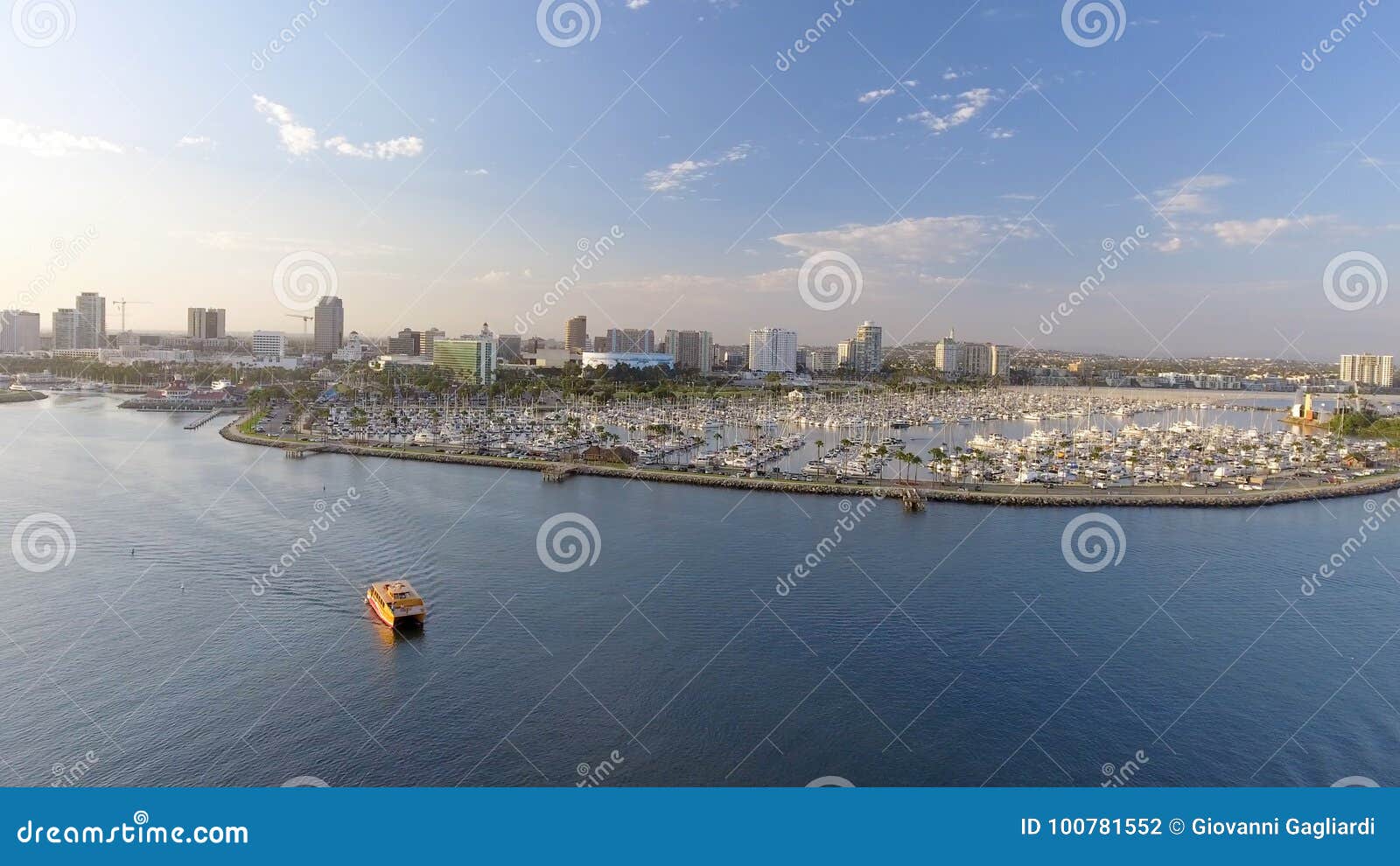 Aerial View of Long Beach, CA Stock Photo - Image of panorama ...