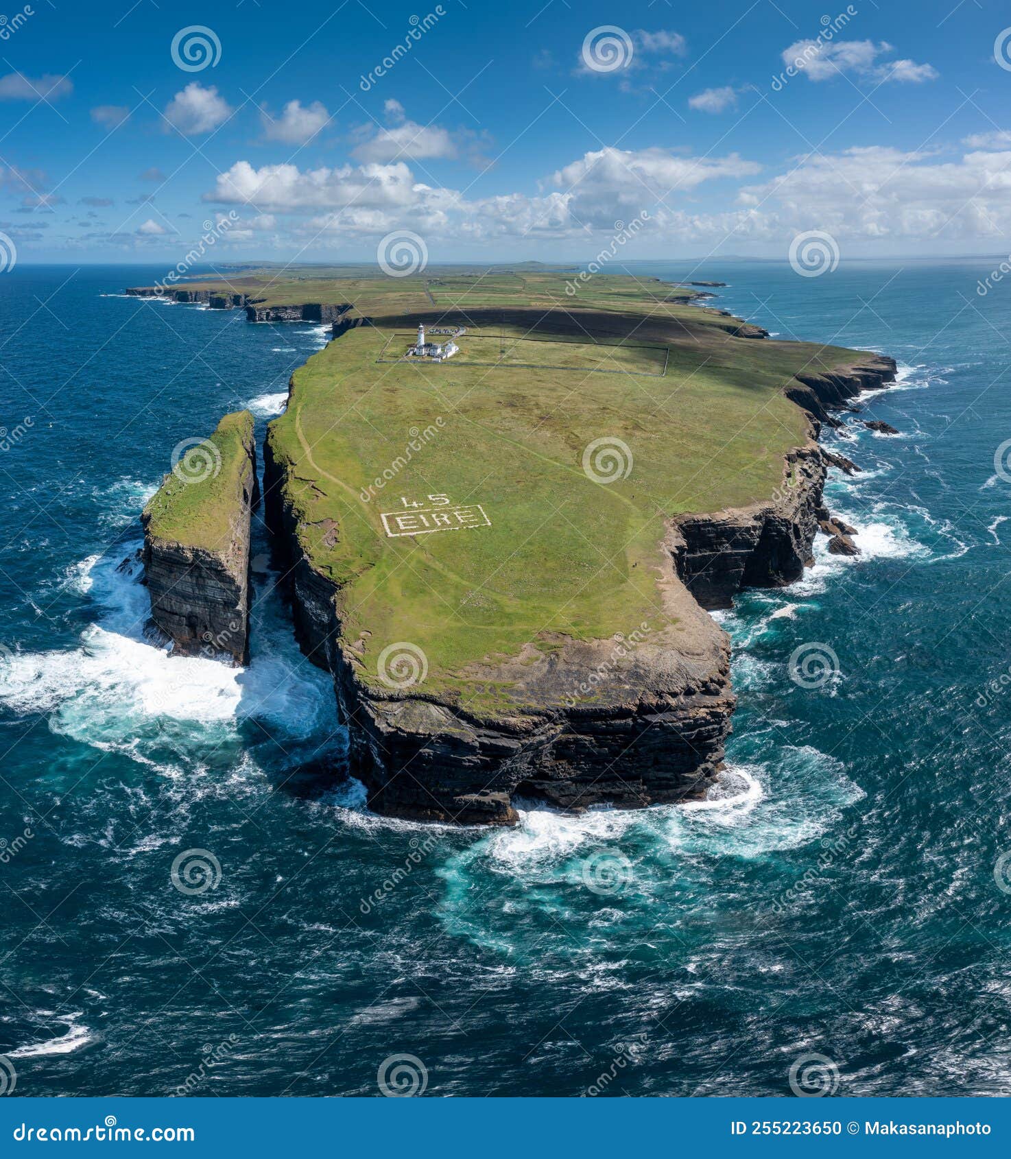 Aerial View of the Loop Head Lighthouse in County Clare in Western ...