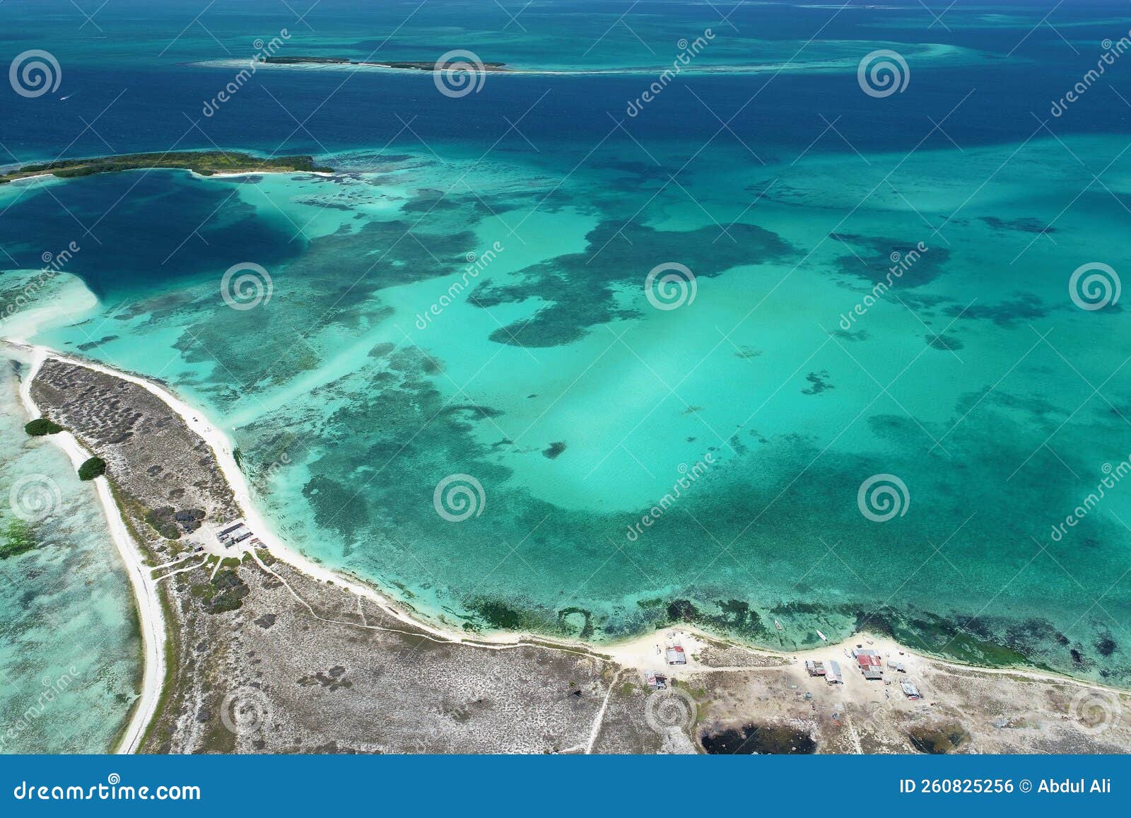 Aerial View of Los Roques Island and Beach Stock Photo - Image of shore ...