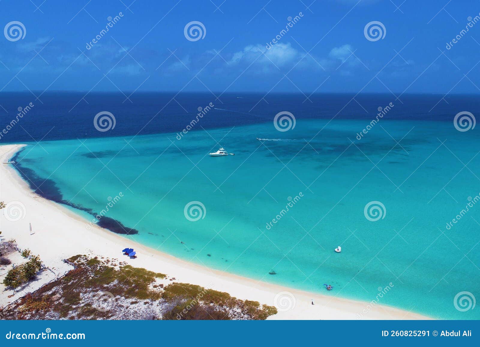 Aerial View of Los Roques Island and Beach Stock Image - Image of wave ...
