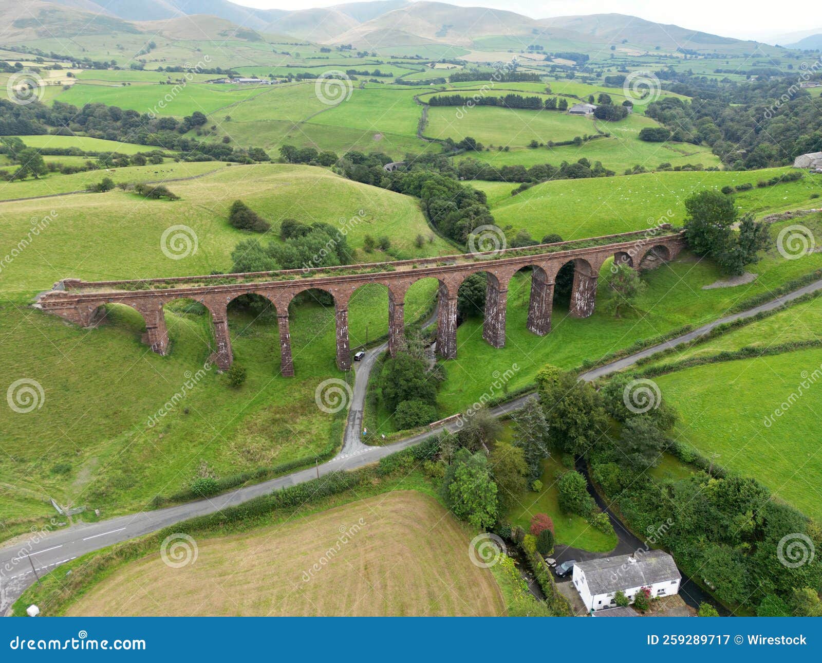 Aerial View of Lowgill Viaduct in England Stock Image - Image of ...