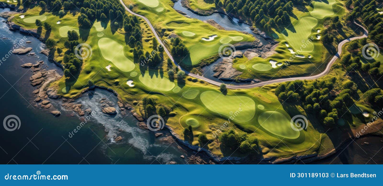 Aerial View of a Lush Golf Course - AI Generated Stock Illustration ...