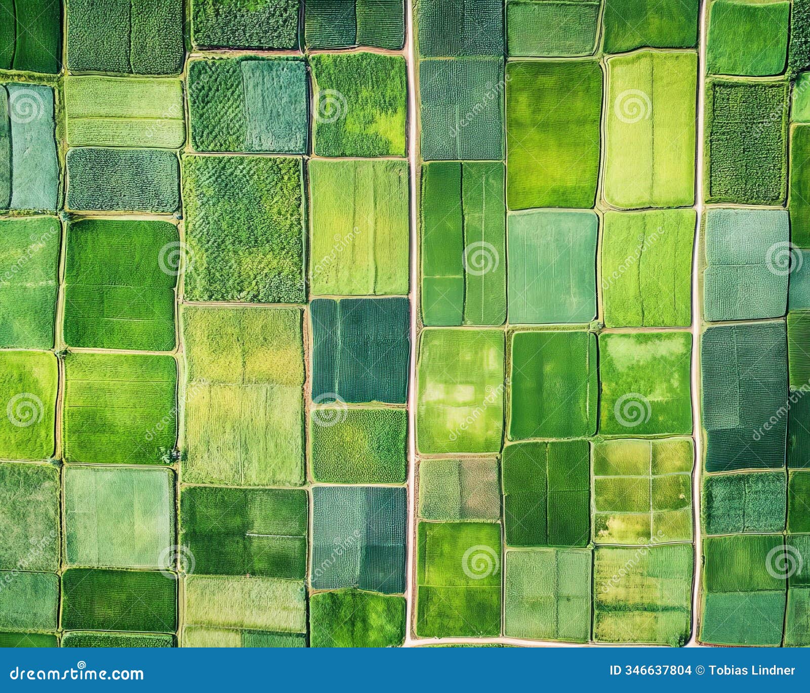 Green Agricultural Farming Land With Infographic Pie Chart Overlays And ...