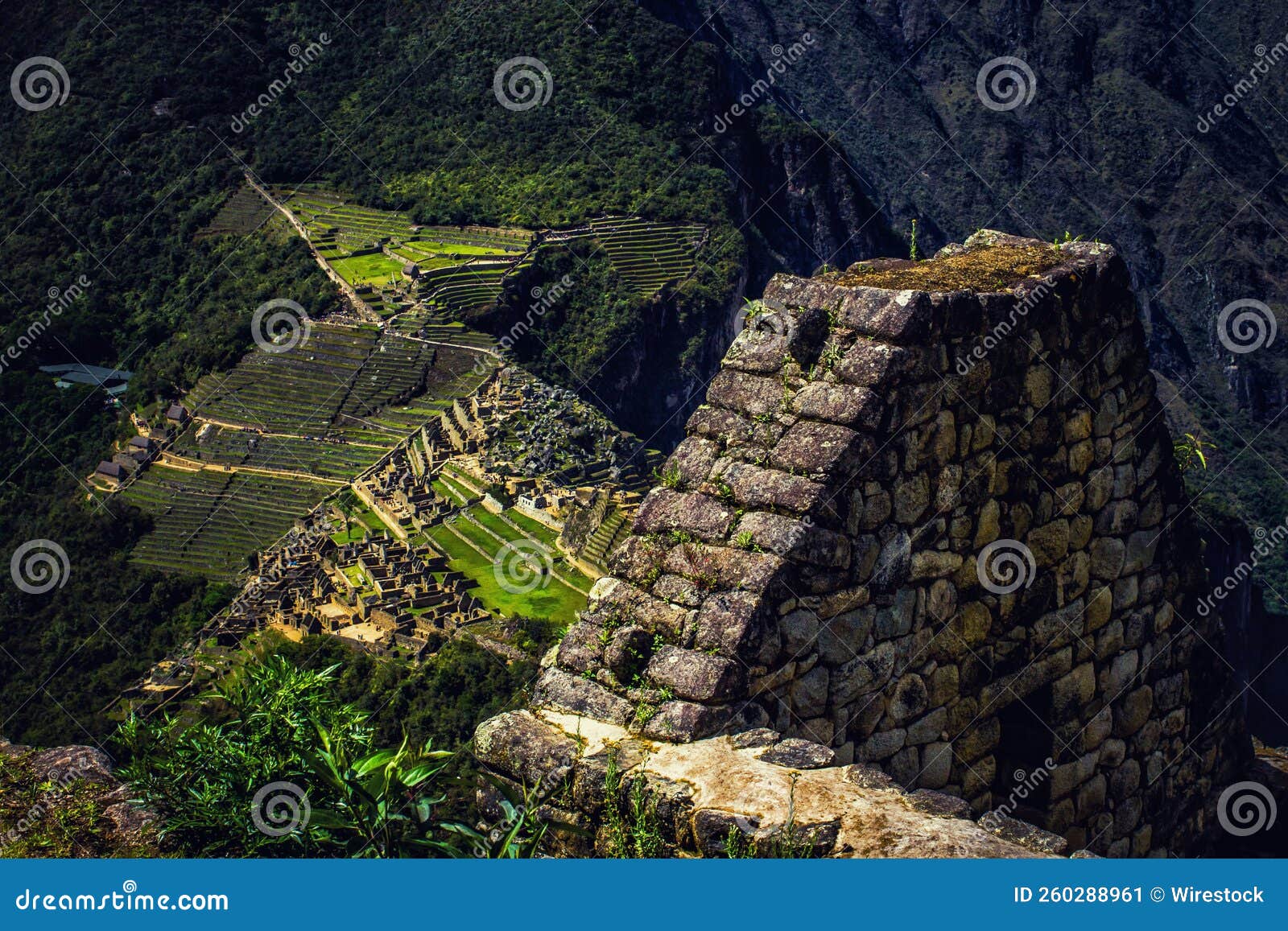 Aerial View of the Machu Picchu in Peru Stock Image - Image of tourist ...
