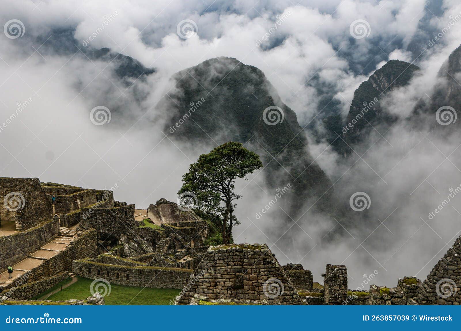 Aerial View of Machu Picchu in Peru Stock Image - Image of landmark ...