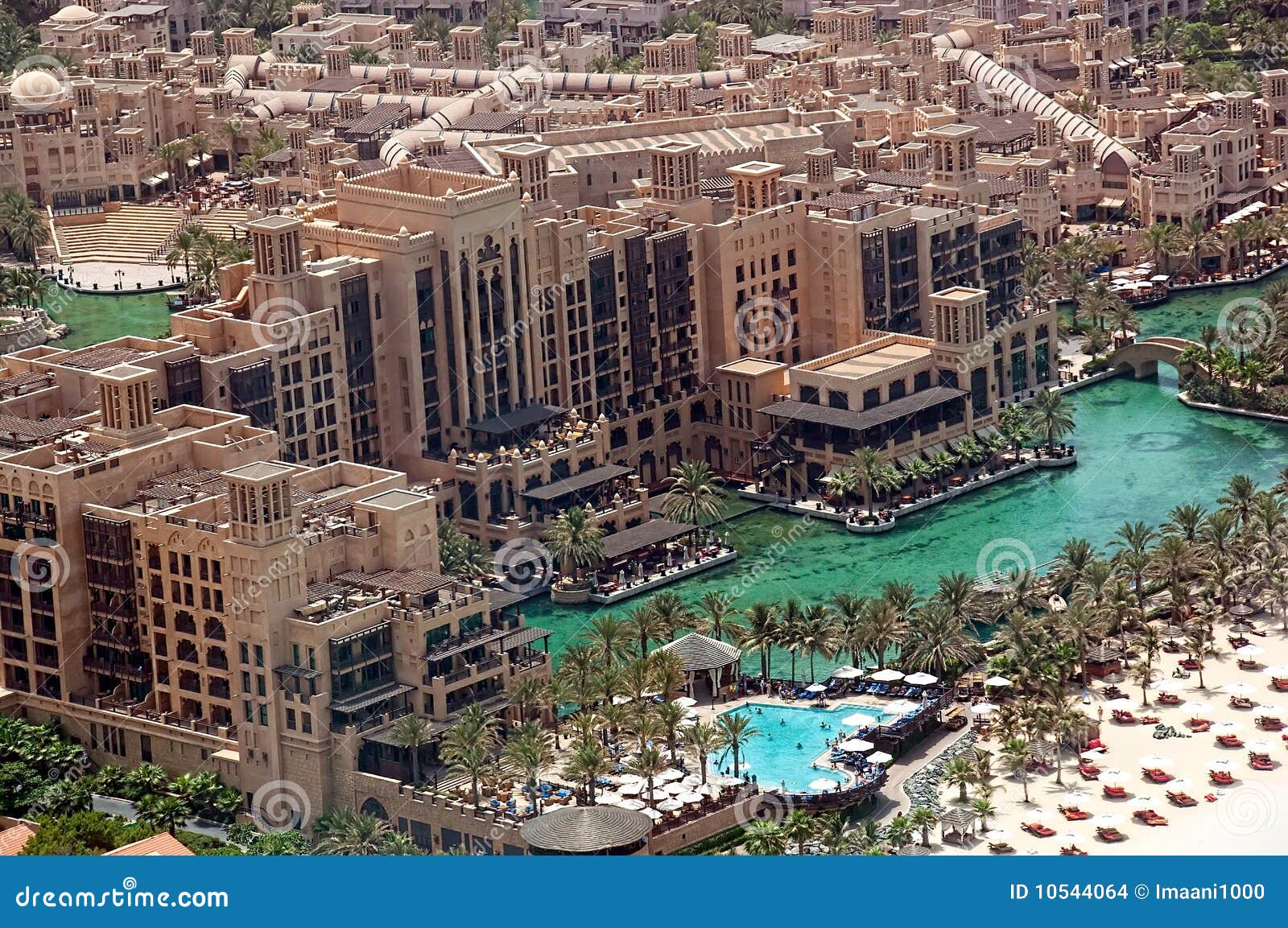 Aerial View of Madinat Jumeirah Stock Photo - Image of lobby, interior ...