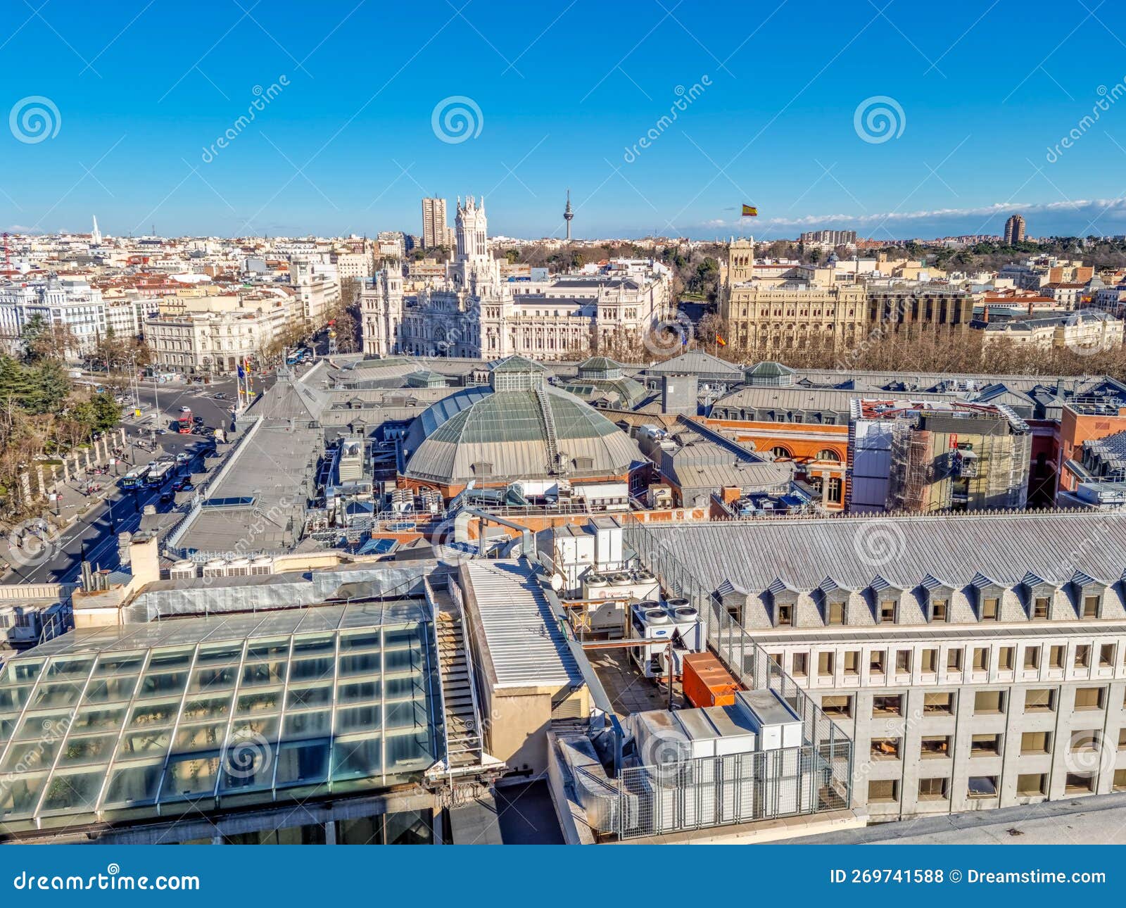 Aerial View of Madrid, Spain Stock Photo - Image of aerial, dome: 269741588