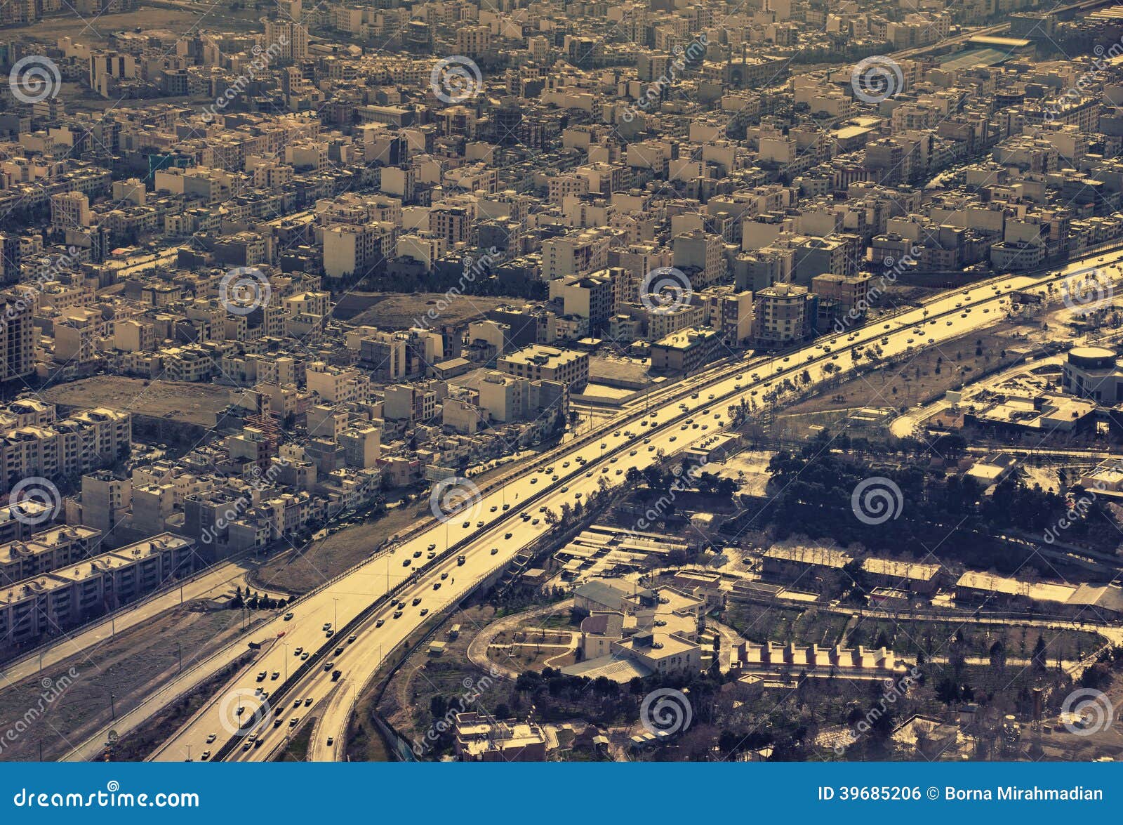 Aerial View of a Main Highway in Tehran Stock Photo - Image of ...