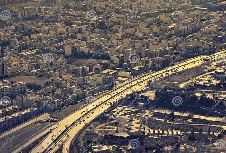 Aerial View of a Main Highway in Tehran Stock Photo - Image of ...