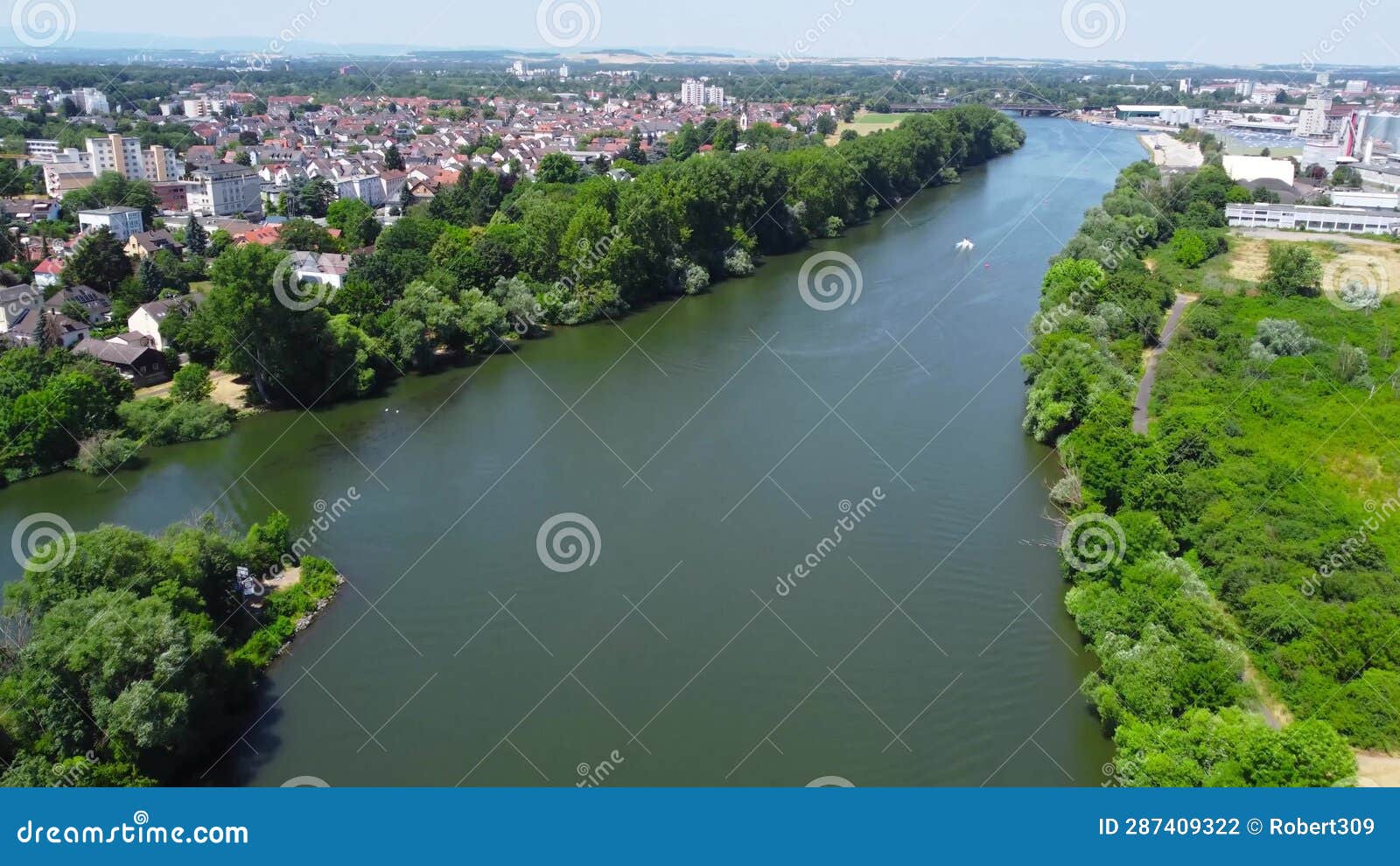 Aerial View on the Main River in Hanau Stock Footage - Video of germany ...