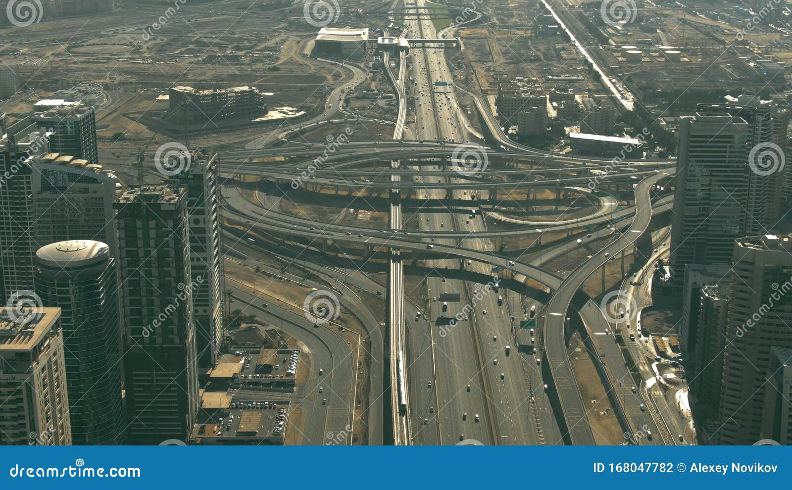 Aerial Shot of a Major Circular Road Intersection Stock Photo - Image ...