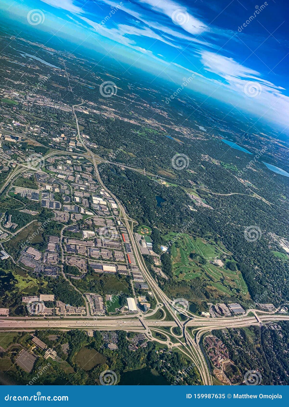 Aerial View of a Major Complex Traffic Interchange in a Densely ...