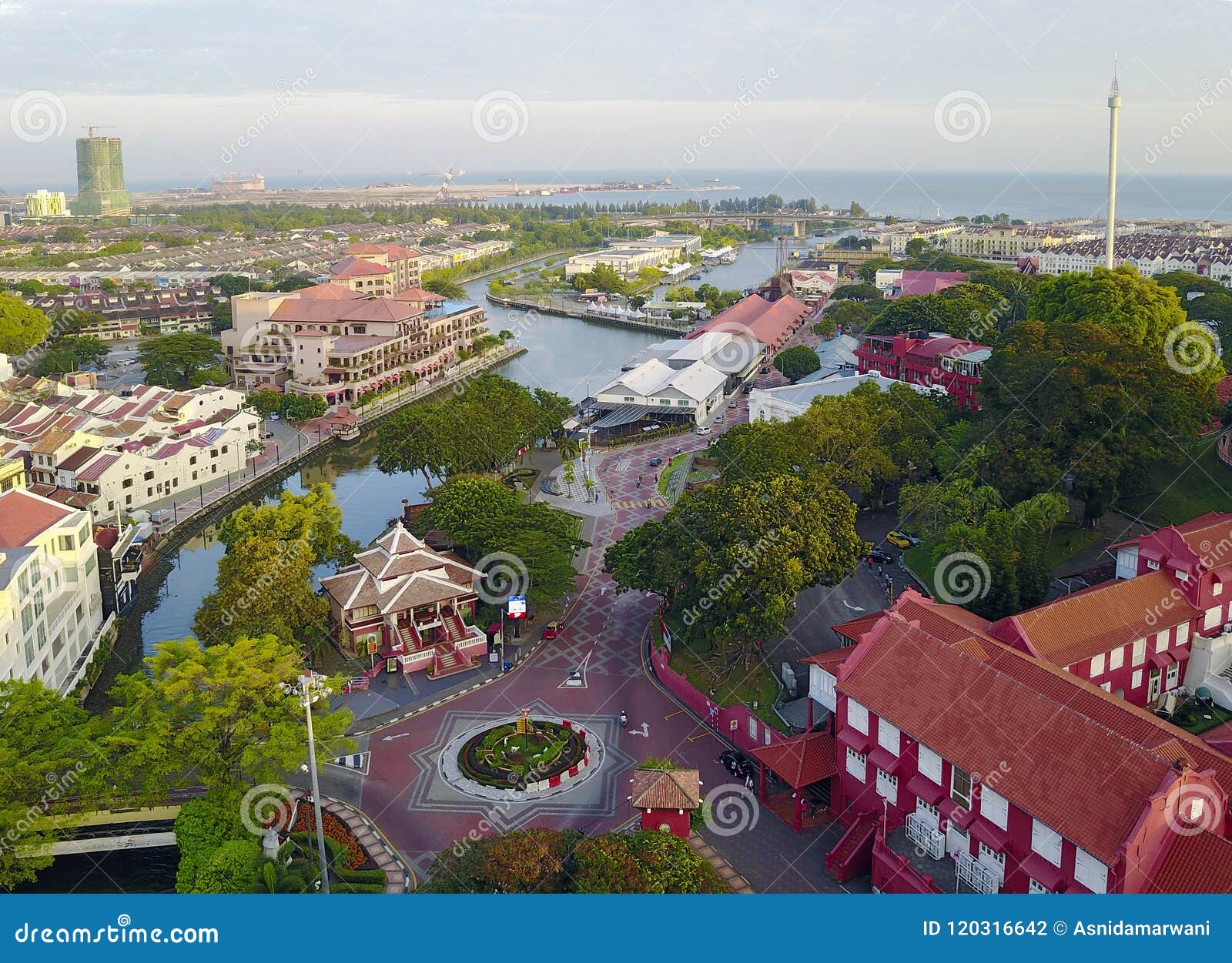 Aerial View of Malacca City during Sunrise. Stock Photo - Image of ...