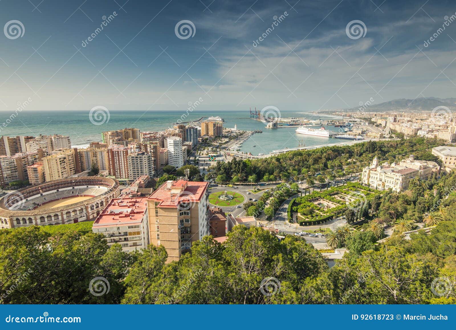 Aerial View of Malaga, Spain Editorial Stock Photo - Image of downtown ...