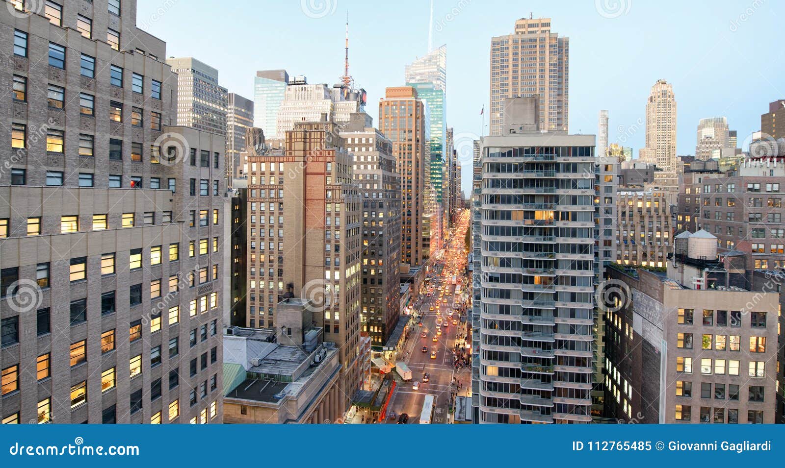 Aerial View of Manhattan from City Rooftop Stock Image - Image of ...