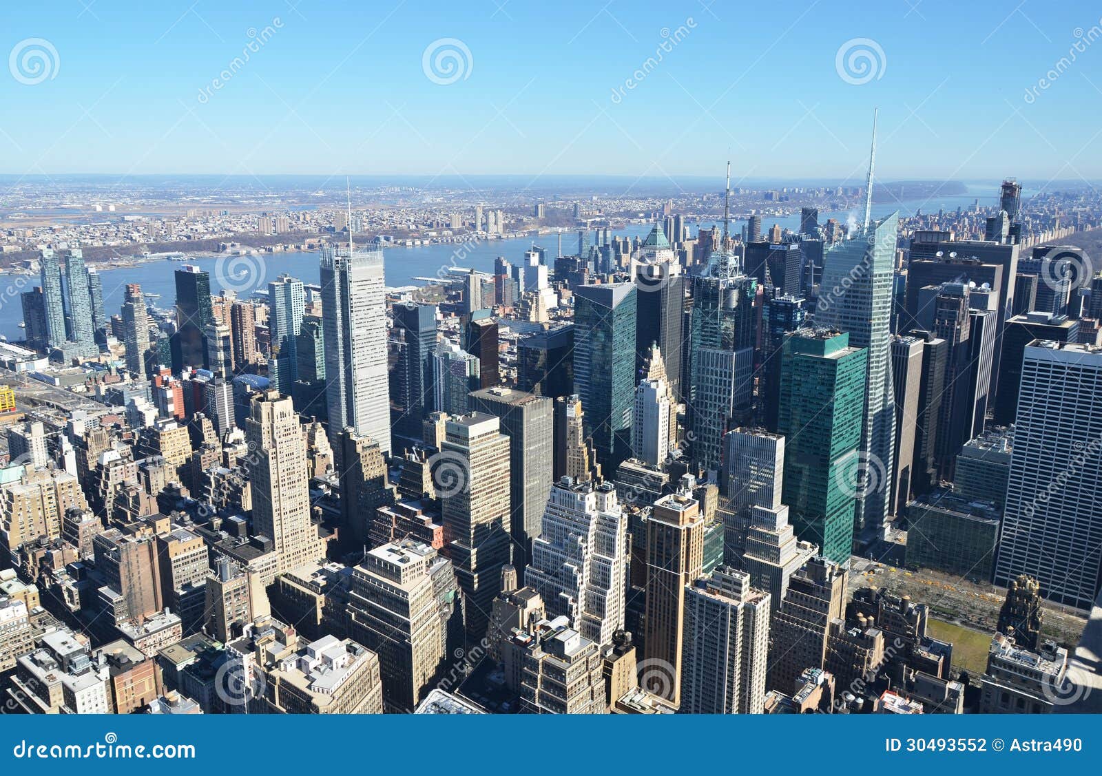 Aerial view of Manhattan stock photo. Image of morning - 30493552