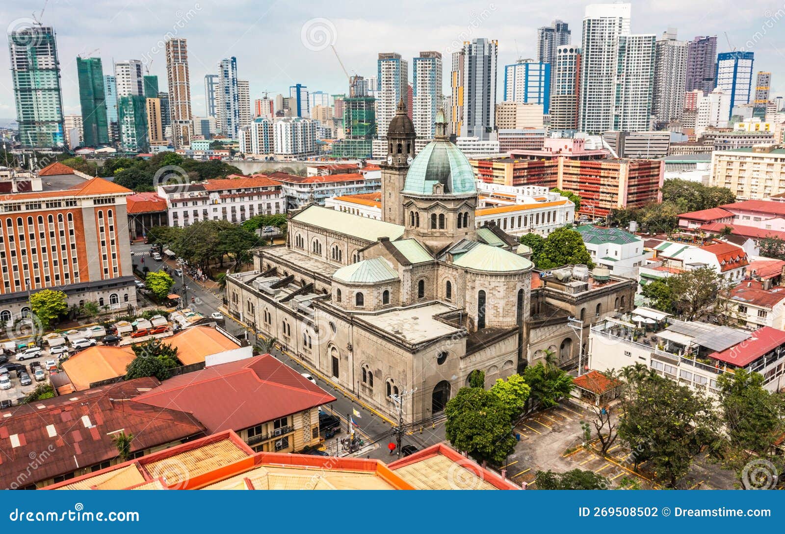 Aerial View of Manila Cathedral Editorial Photography - Image of aerial ...