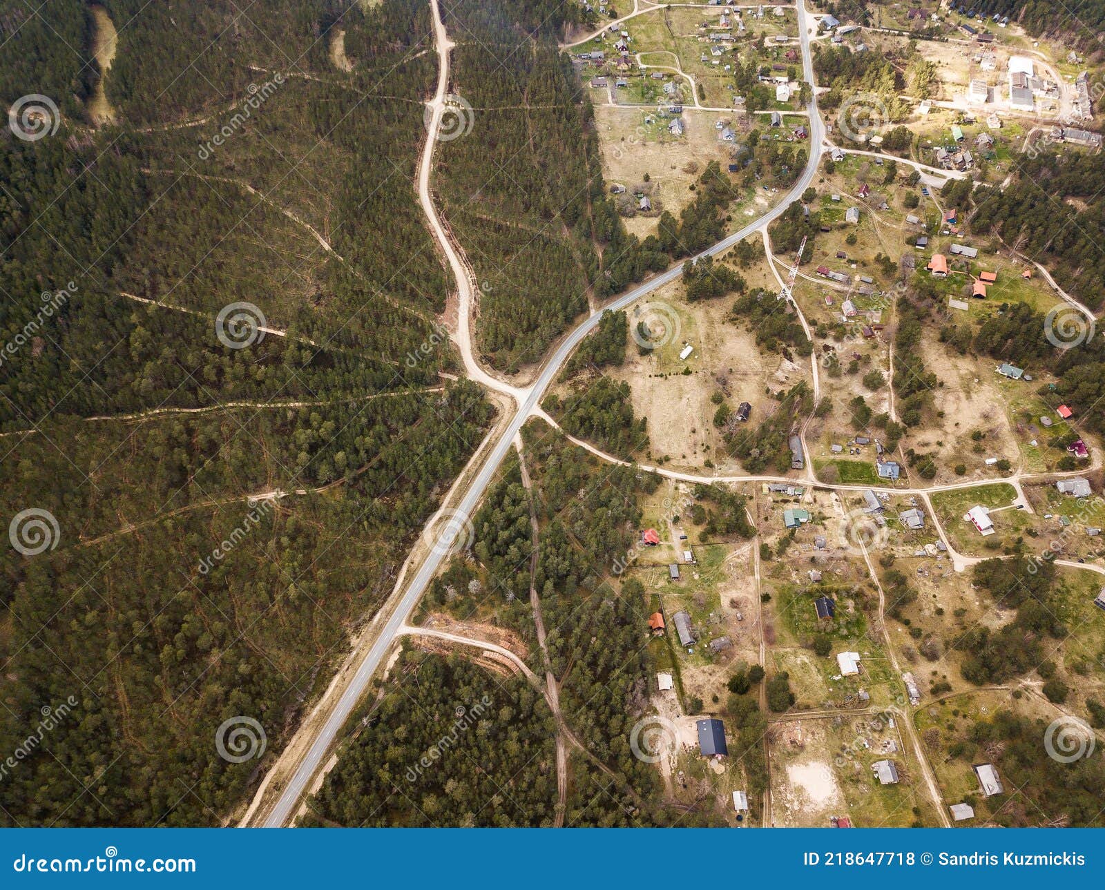 Many Roads View From Above Without Vehicles Royalty-Free Stock Photo ...