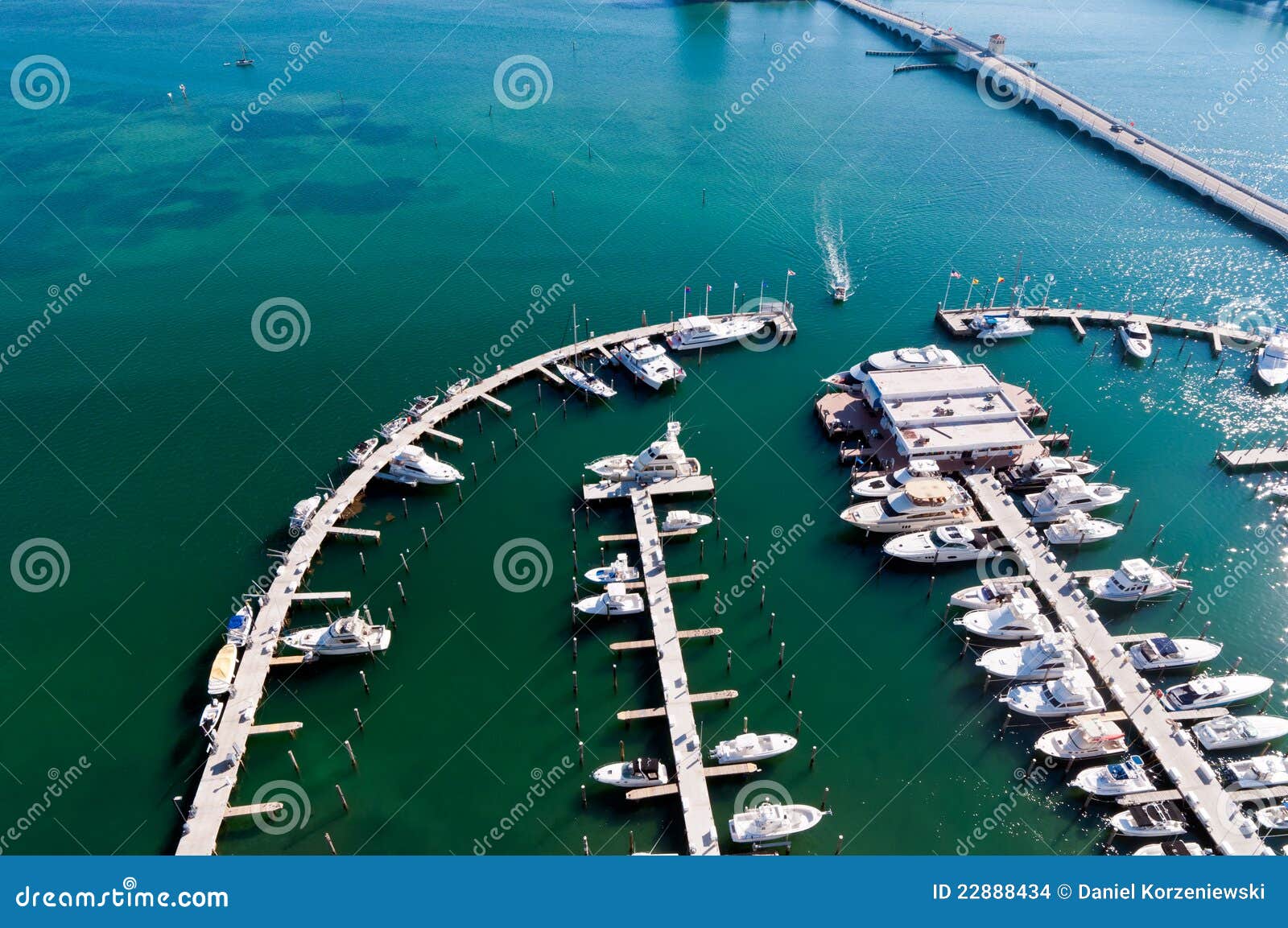 Aerial View of Marina in Biscayne Bay Stock Photo - Image of marina ...