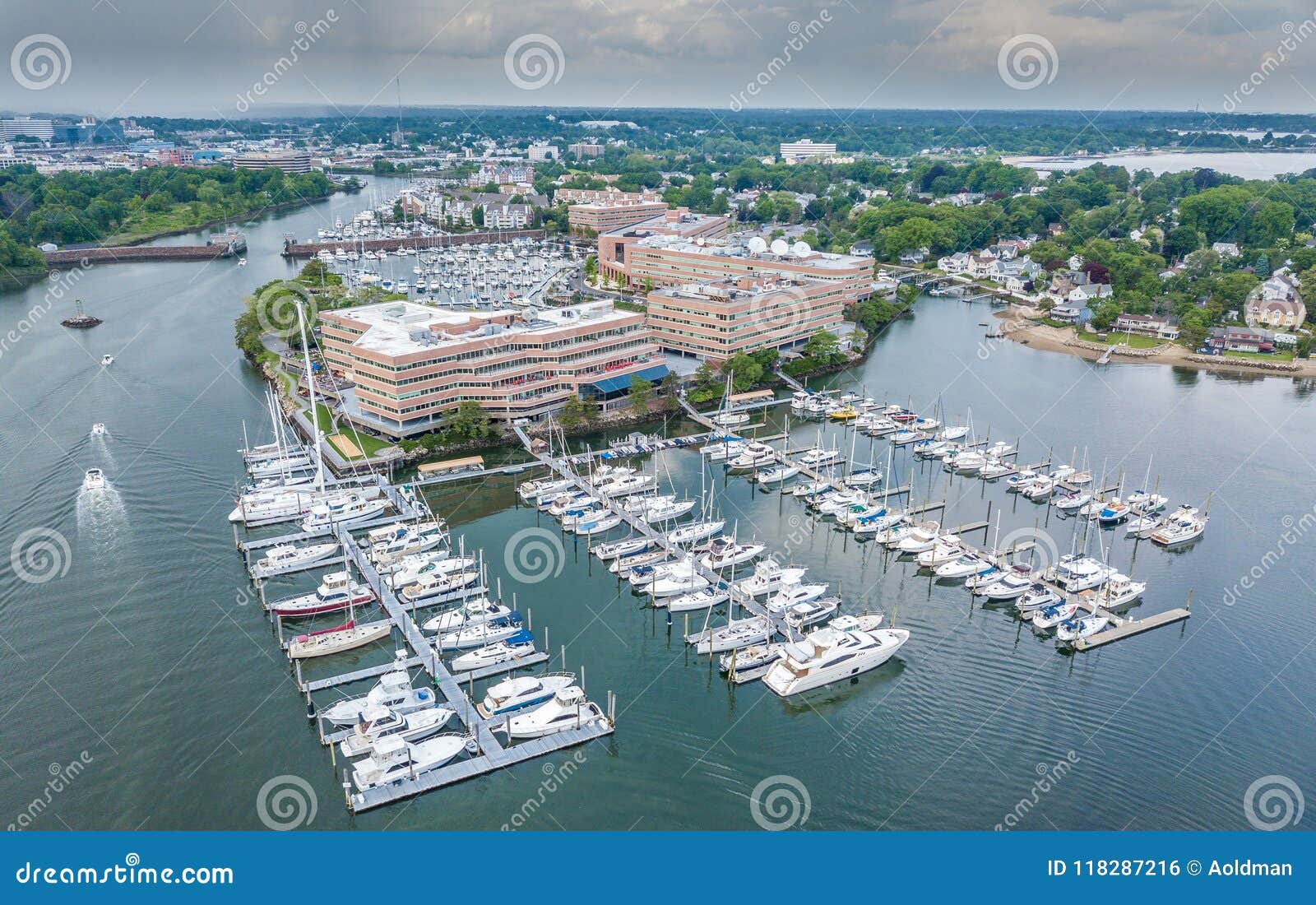 Aerial view of marina stock photo. Image of seascape - 118287216