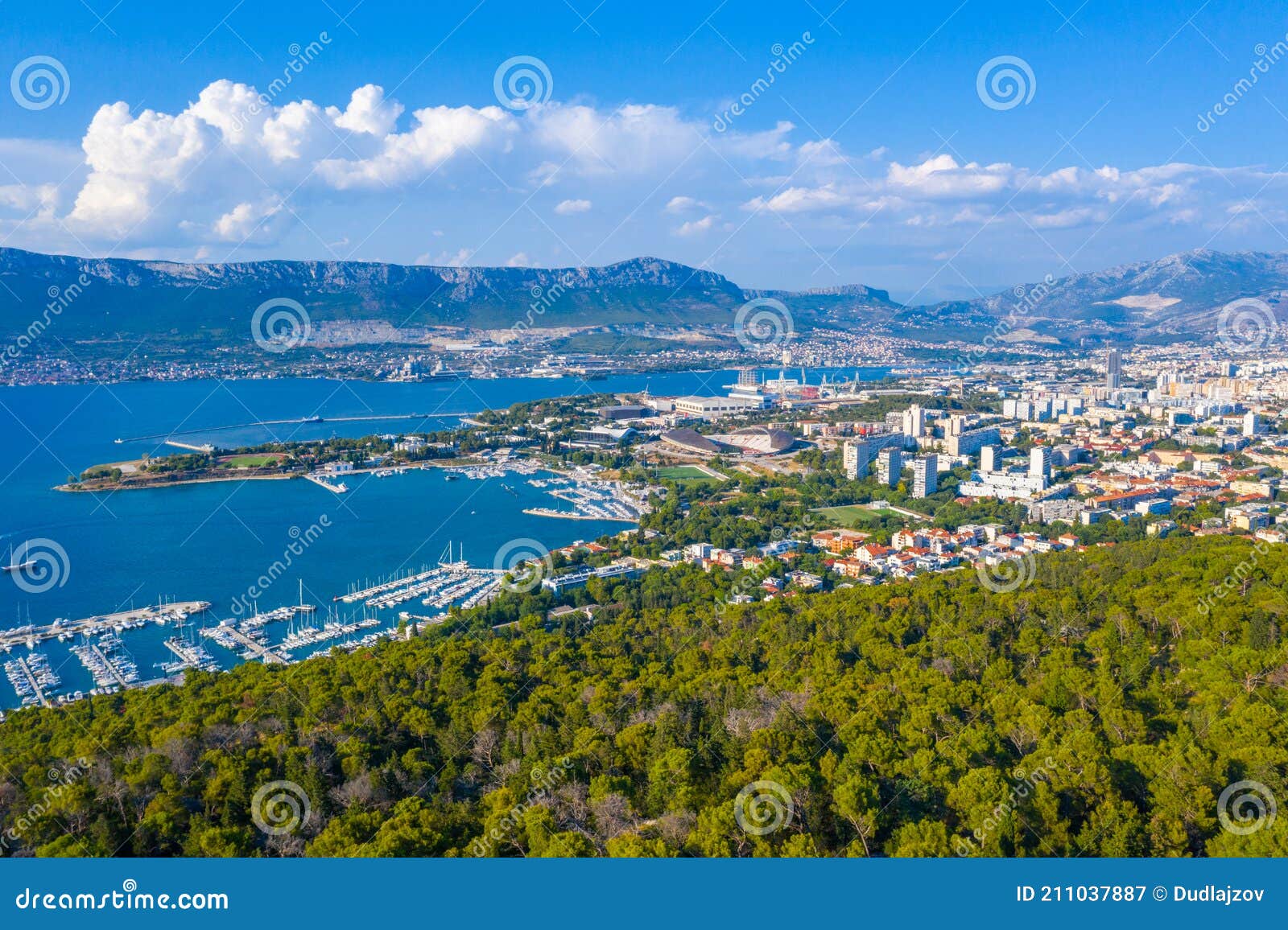Aerial View of Marina at Croatian Town Split Stock Image - Image of ...
