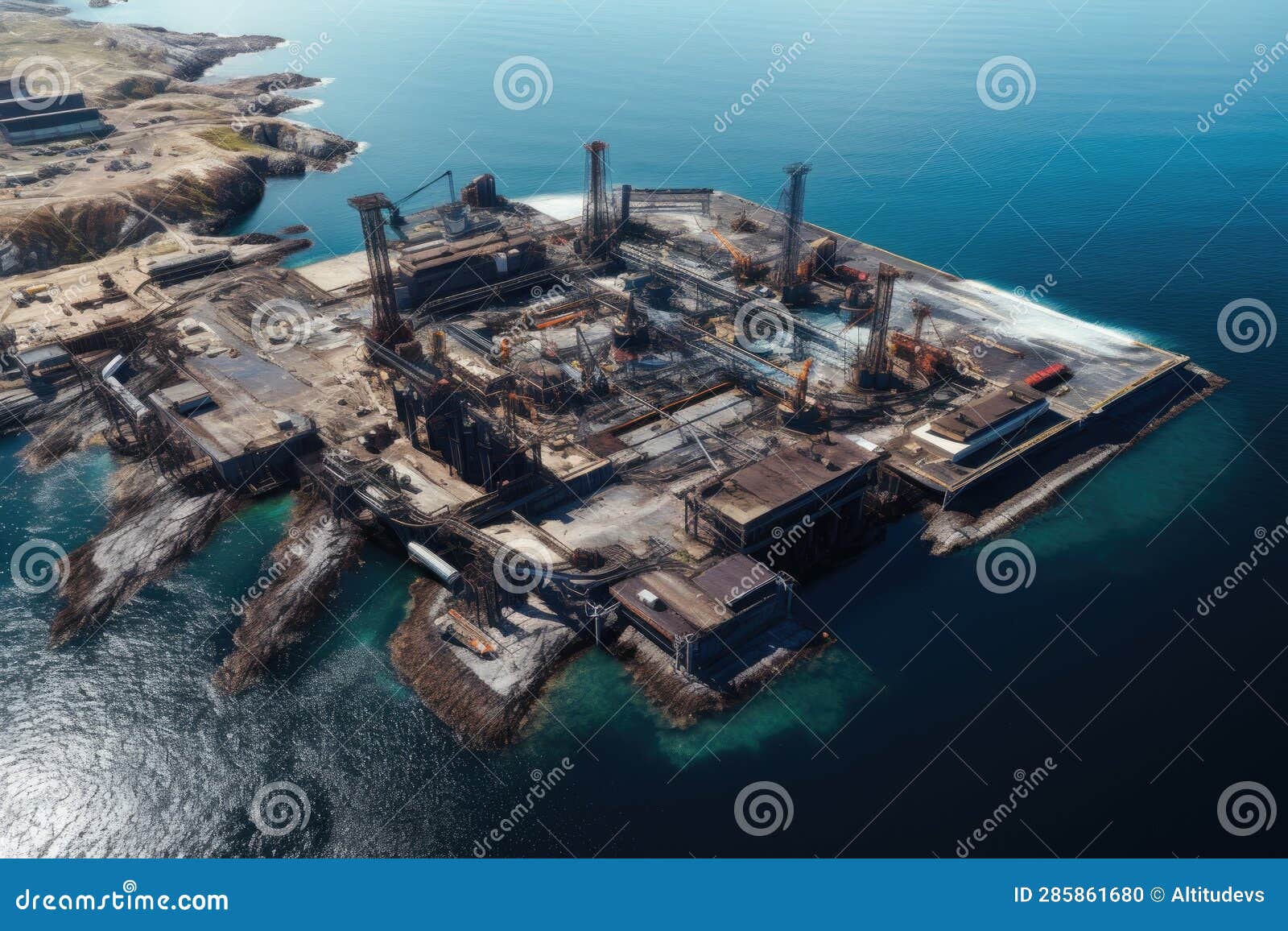 Aerial View of Marine Current Power Plant Construction Stock Photo ...