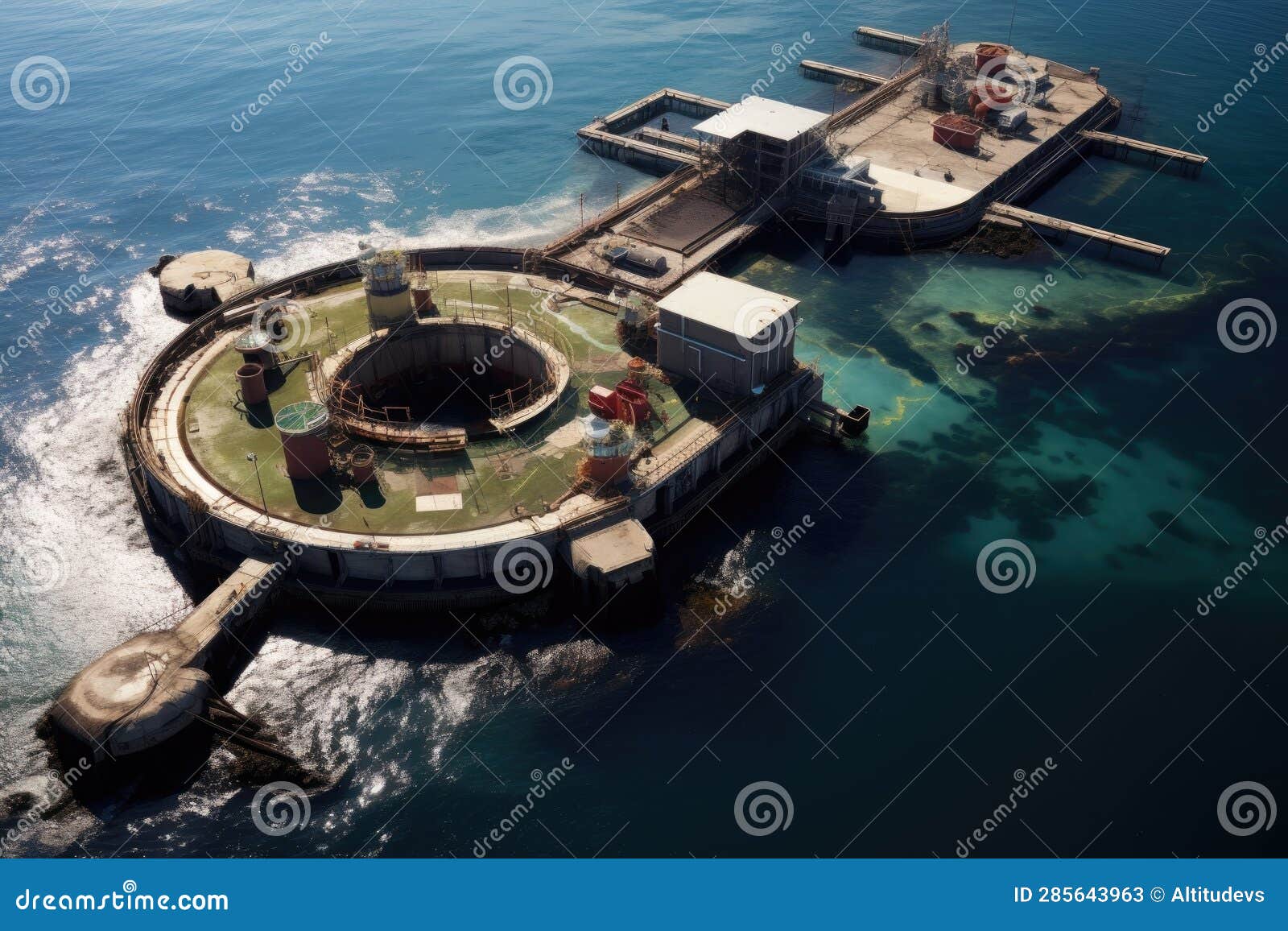 Aerial View of Marine Current Power Plant Installation Stock Image ...