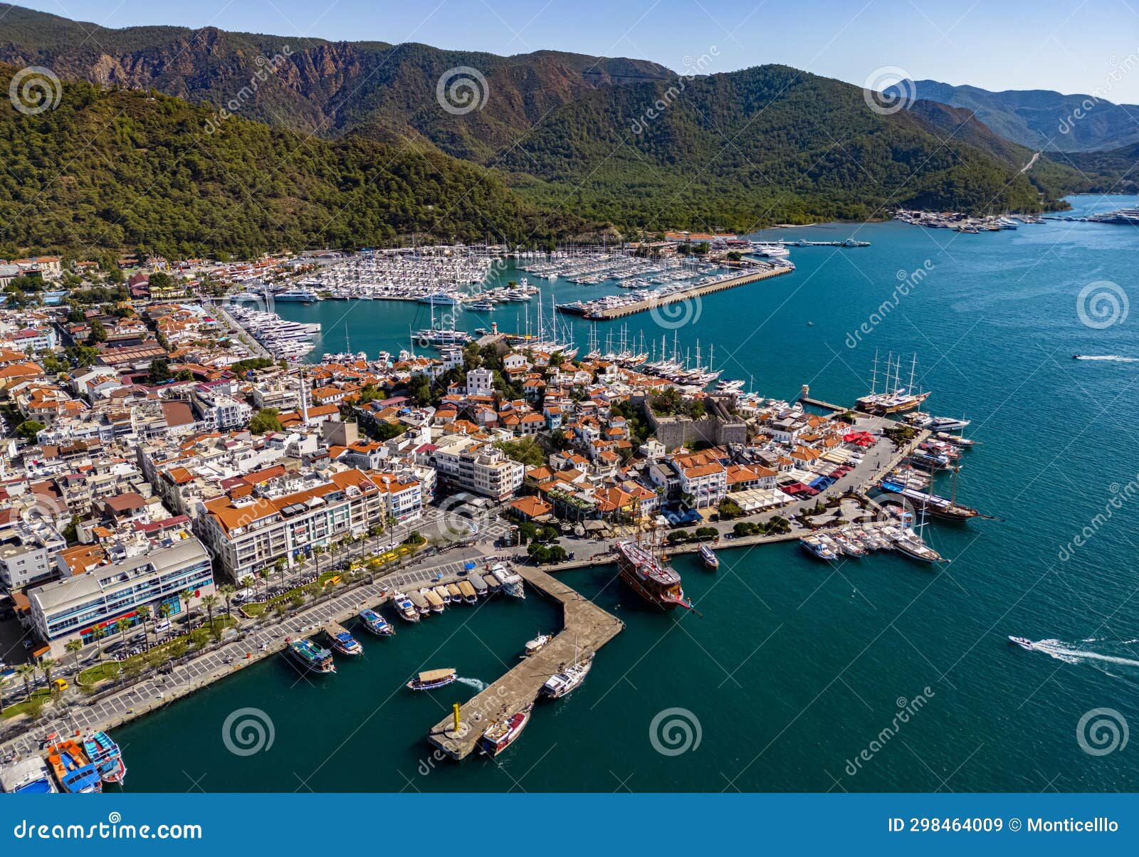 Aerial View of Marmaris in Mugla Province, Turkey Stock Image - Image ...