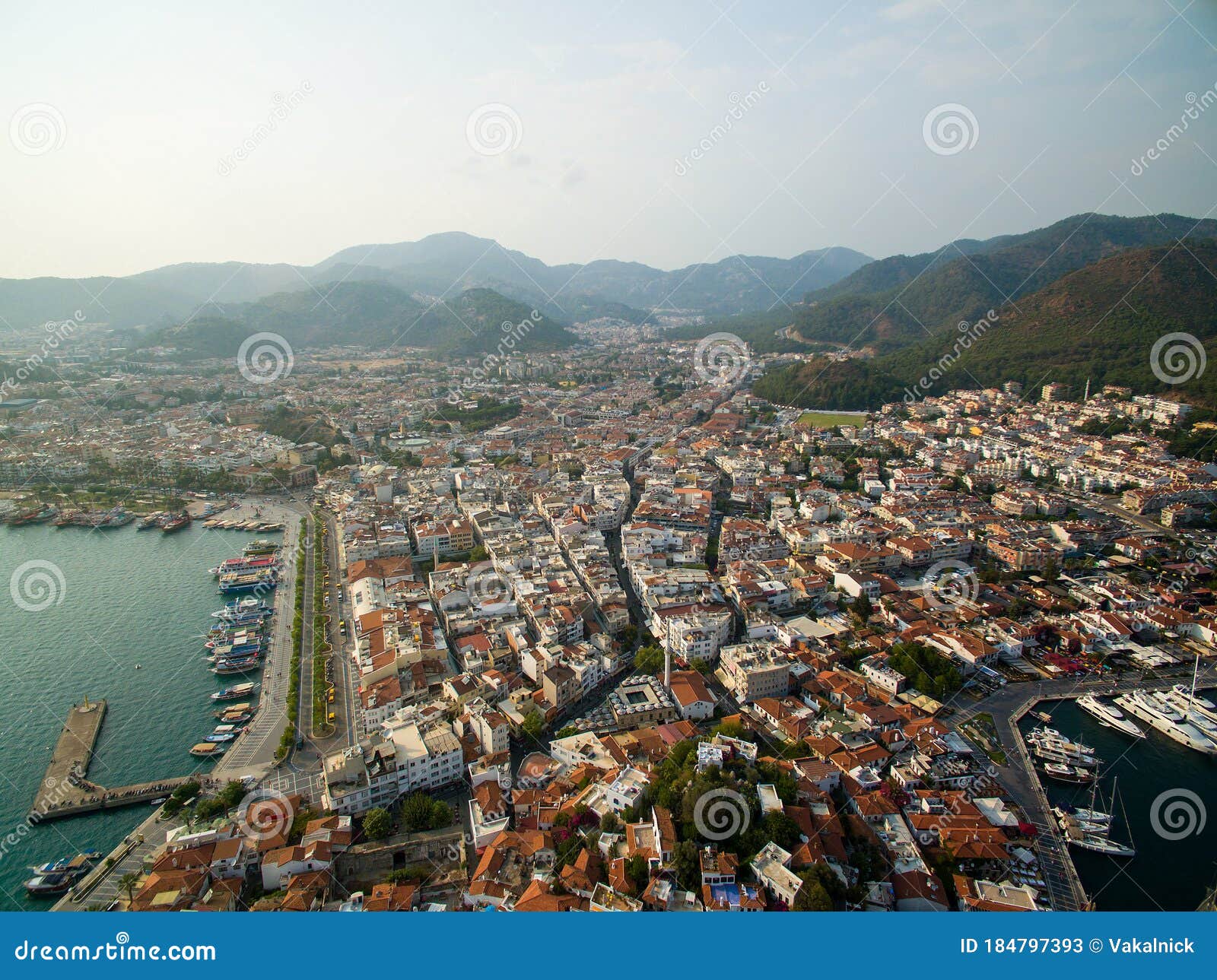 Aerial View of Marmaris on Turkish Riviera Stock Image - Image of ...