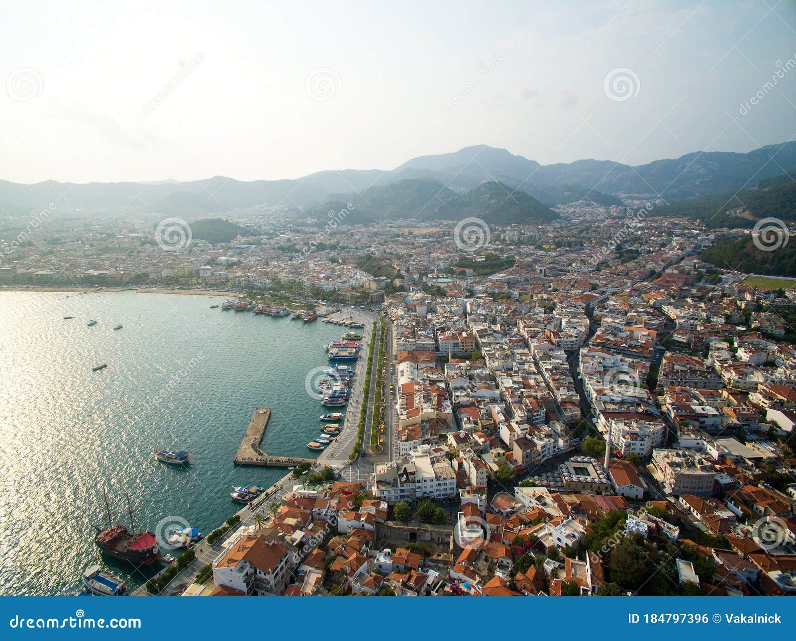 Aerial View of Marmaris on Turkish Riviera Stock Photo - Image of ...