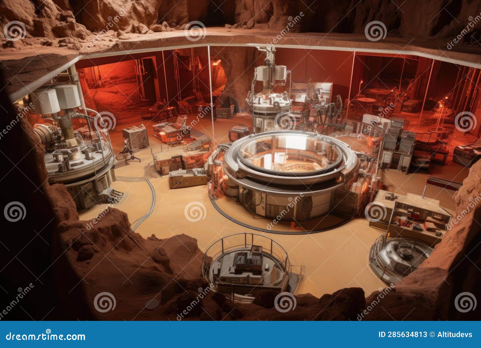 Aerial View of Mars Simulation Habitat Layout Stock Illustration ...