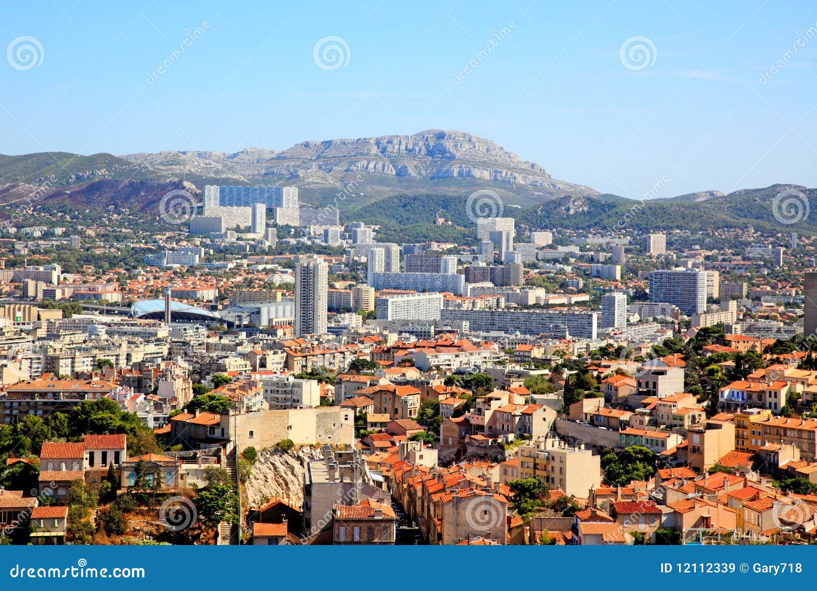 Aerial View of Marseille City Stock Image - Image of summer, coast ...