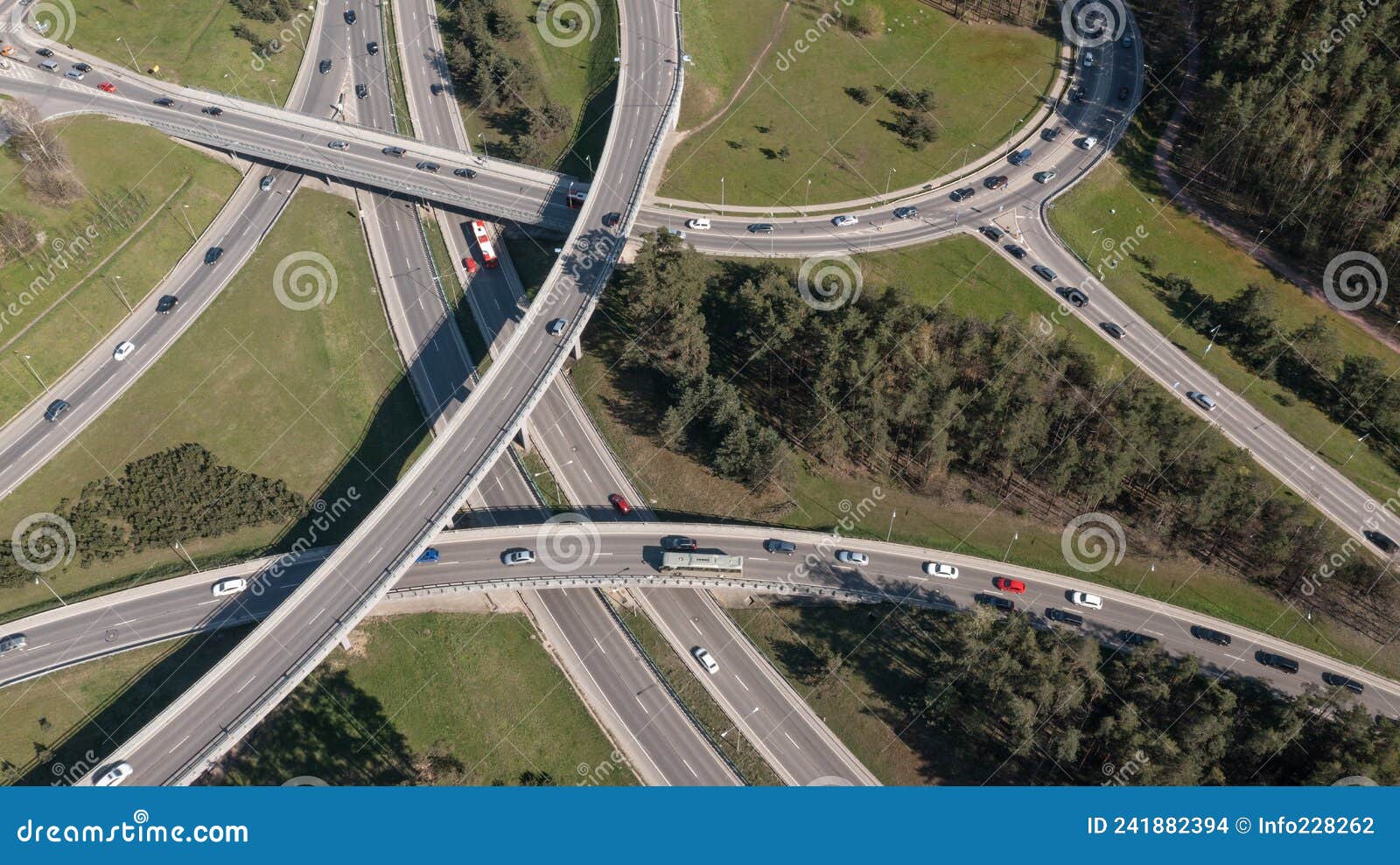 Aerial View of a Massive Highway Intersection Stock Photo - Image of ...