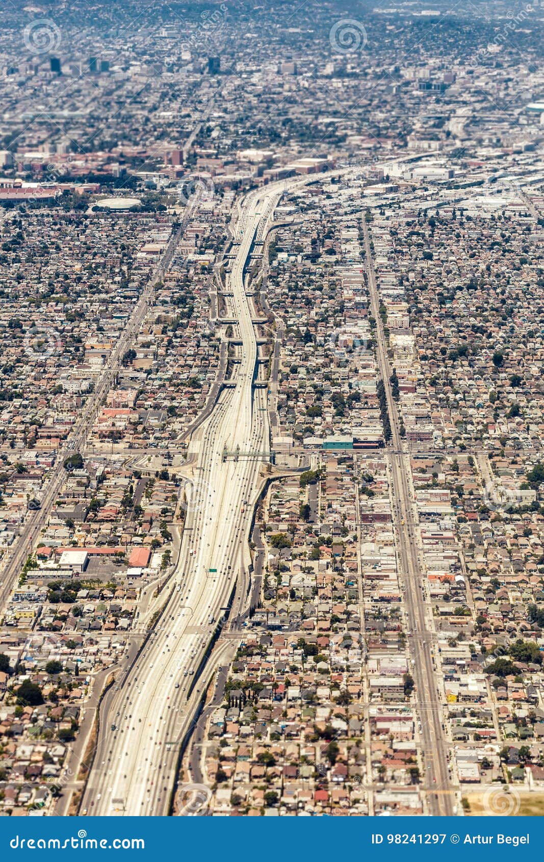 Aerial View of a Massive Highway Intersection in Los Angeles Stock ...