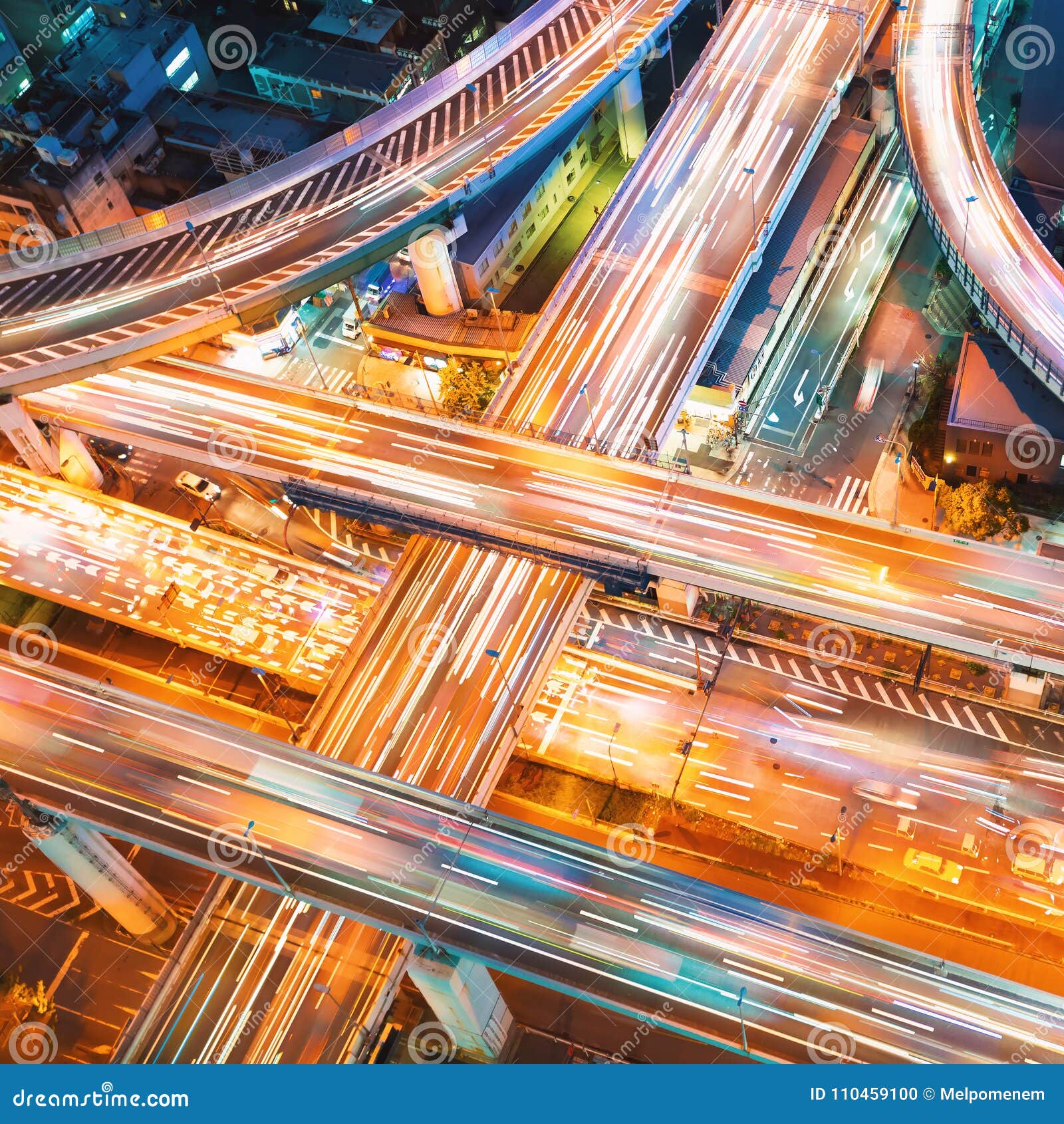 Aerial View of a Highway Intersection in Osaka, Japan Stock Photo ...