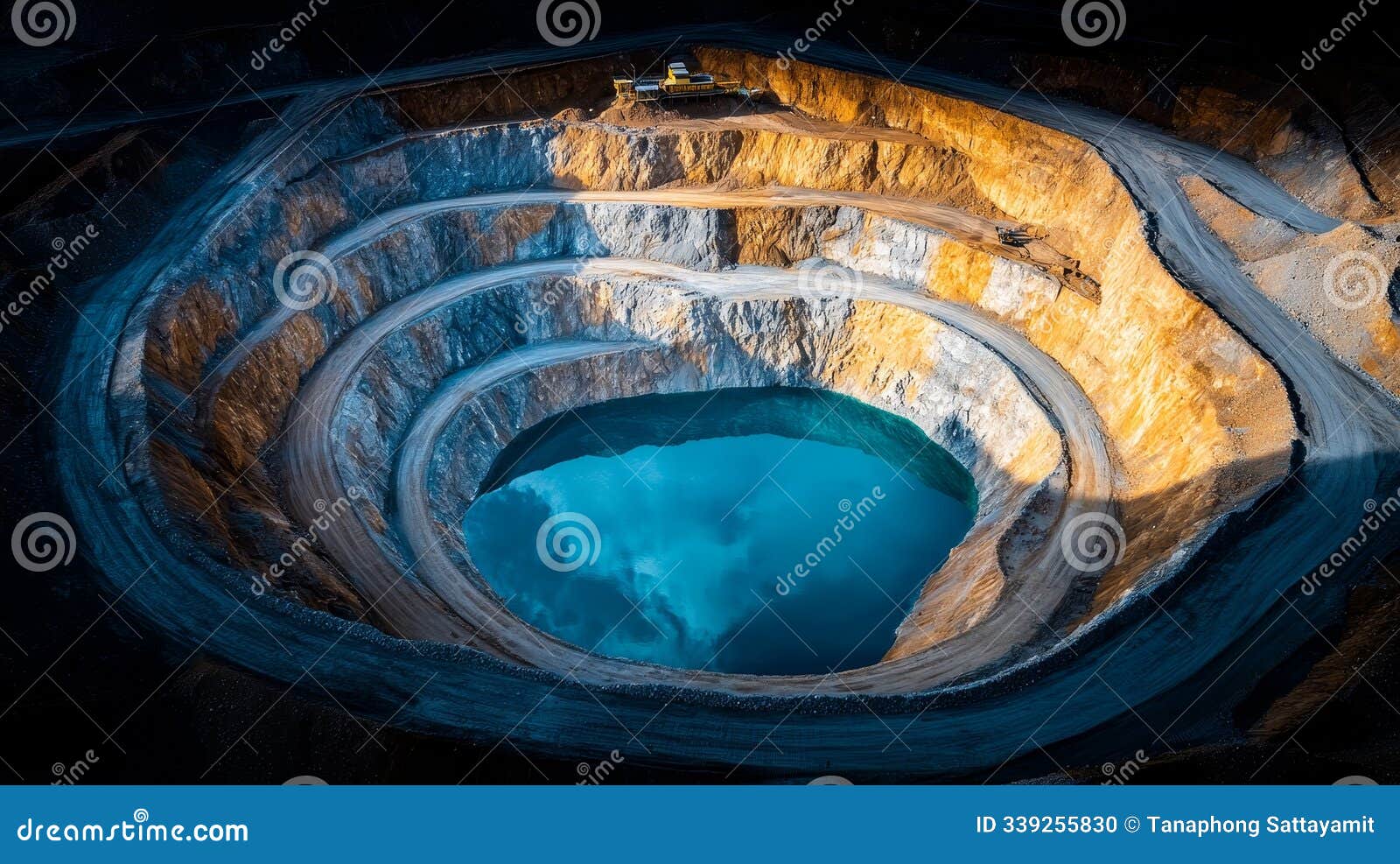 Aerial View of a Massive Open Pit Mine Showcasing the Vast Scale of ...