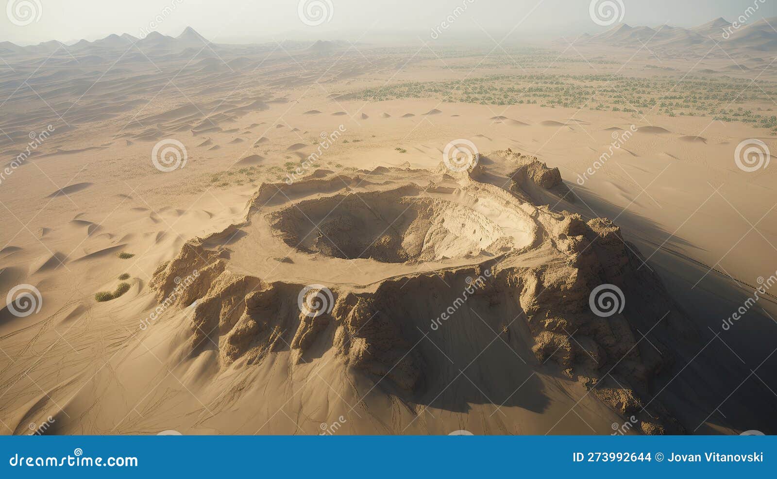 Aerial View of a Massive Sand Deep Pit in the Desert Created by ...