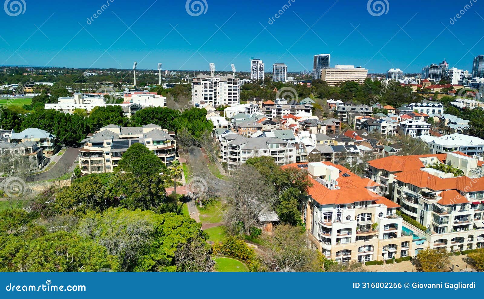Aerial View of Matagarup Bridge and Swan River in Perth Stock Photo ...
