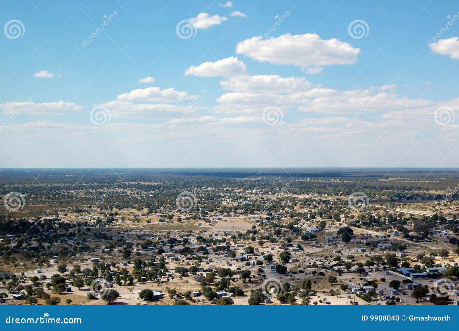Aerial view of Maun stock photo. Image of grass, conservation - 9908040