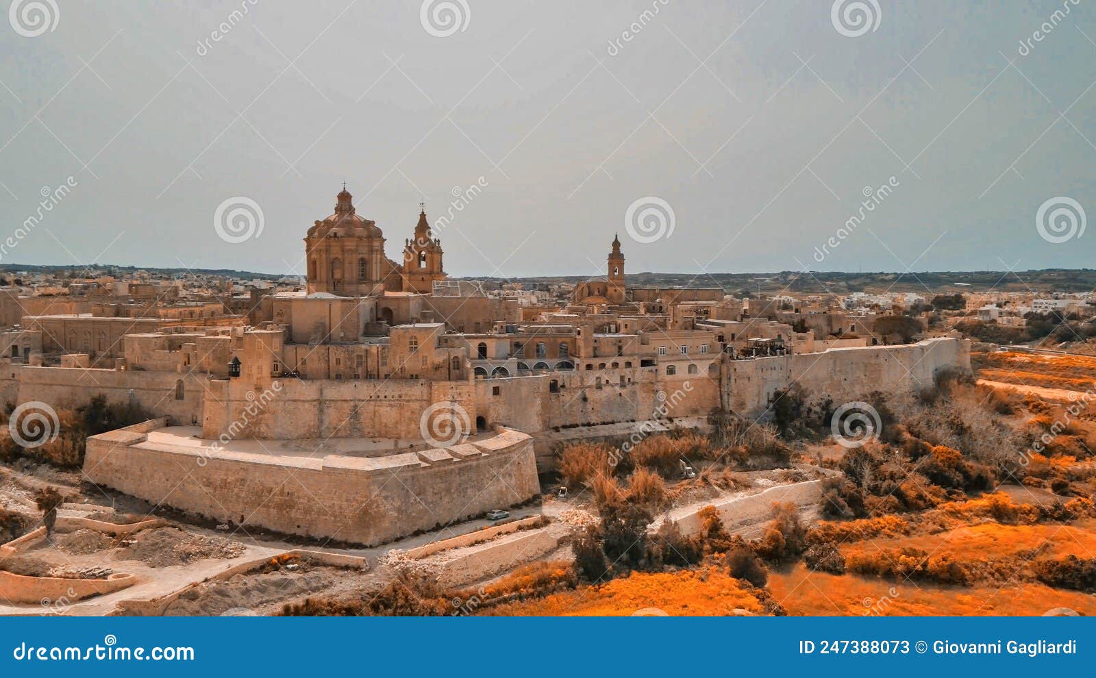 Aerial View of Mdina Medieval City in Malta Stock Image - Image of ...