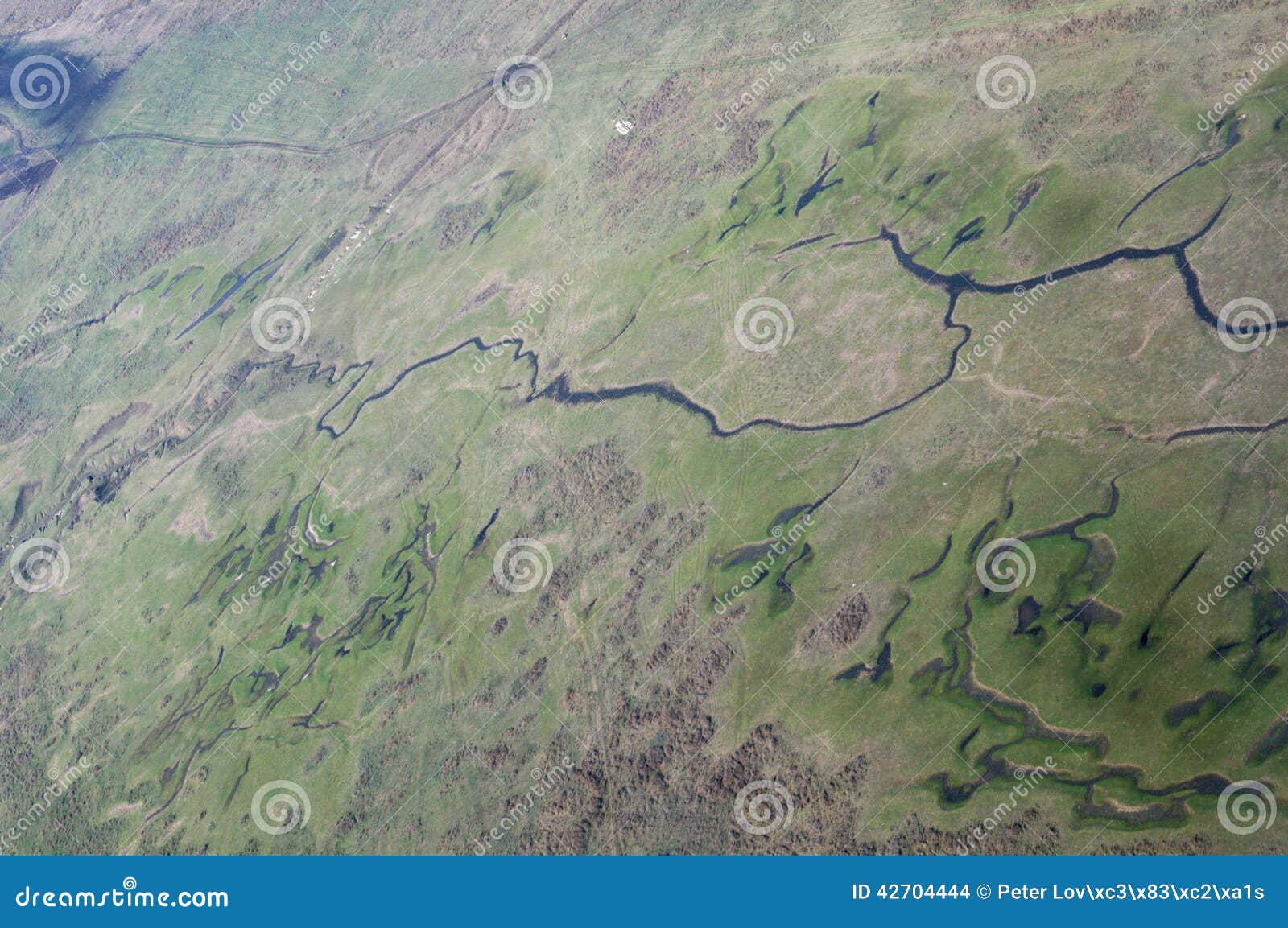 Aerial View - Meandering River. Stock Photo - Image of river, water ...